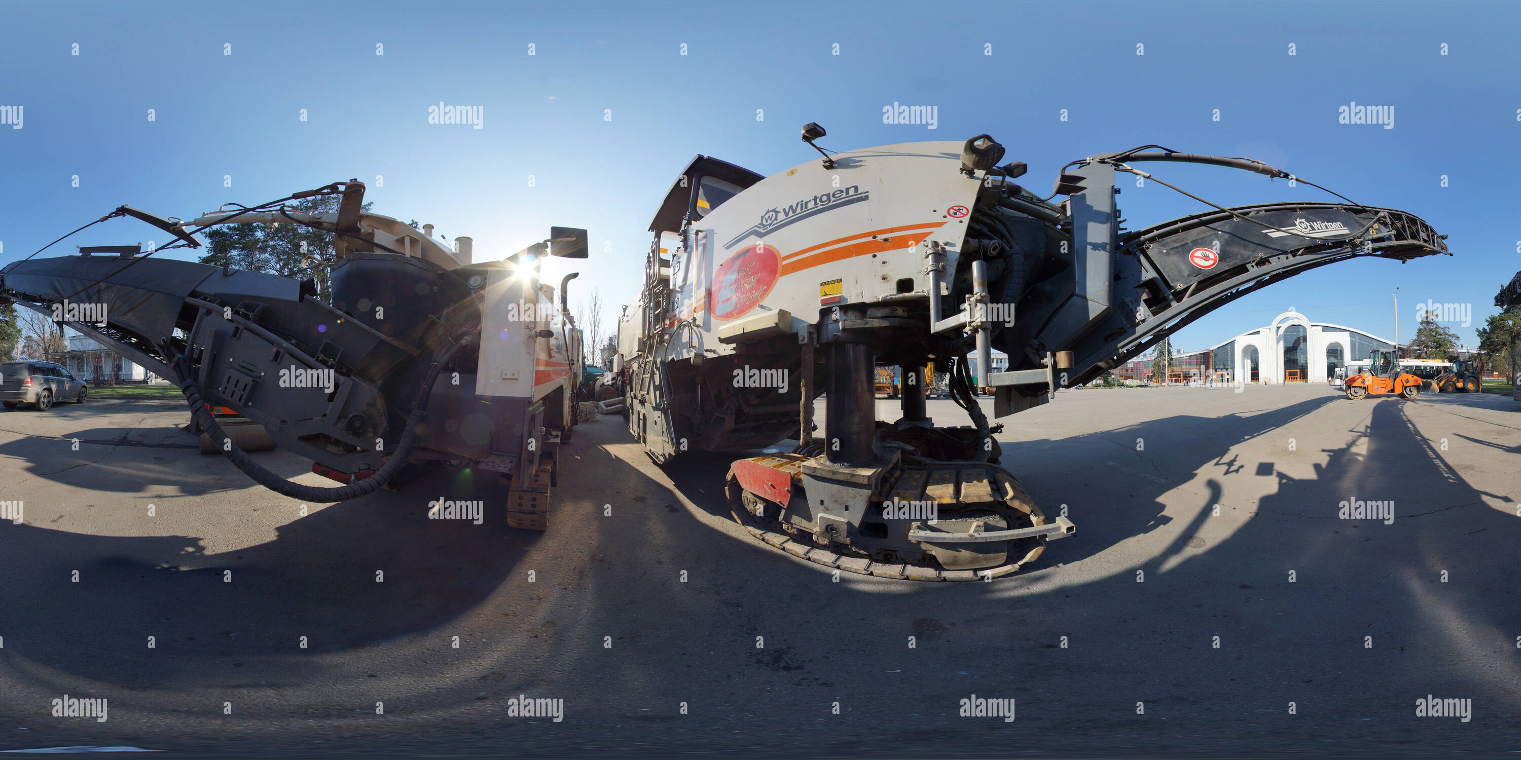 360° view of Road engineering and sun part 3 - Alamy
