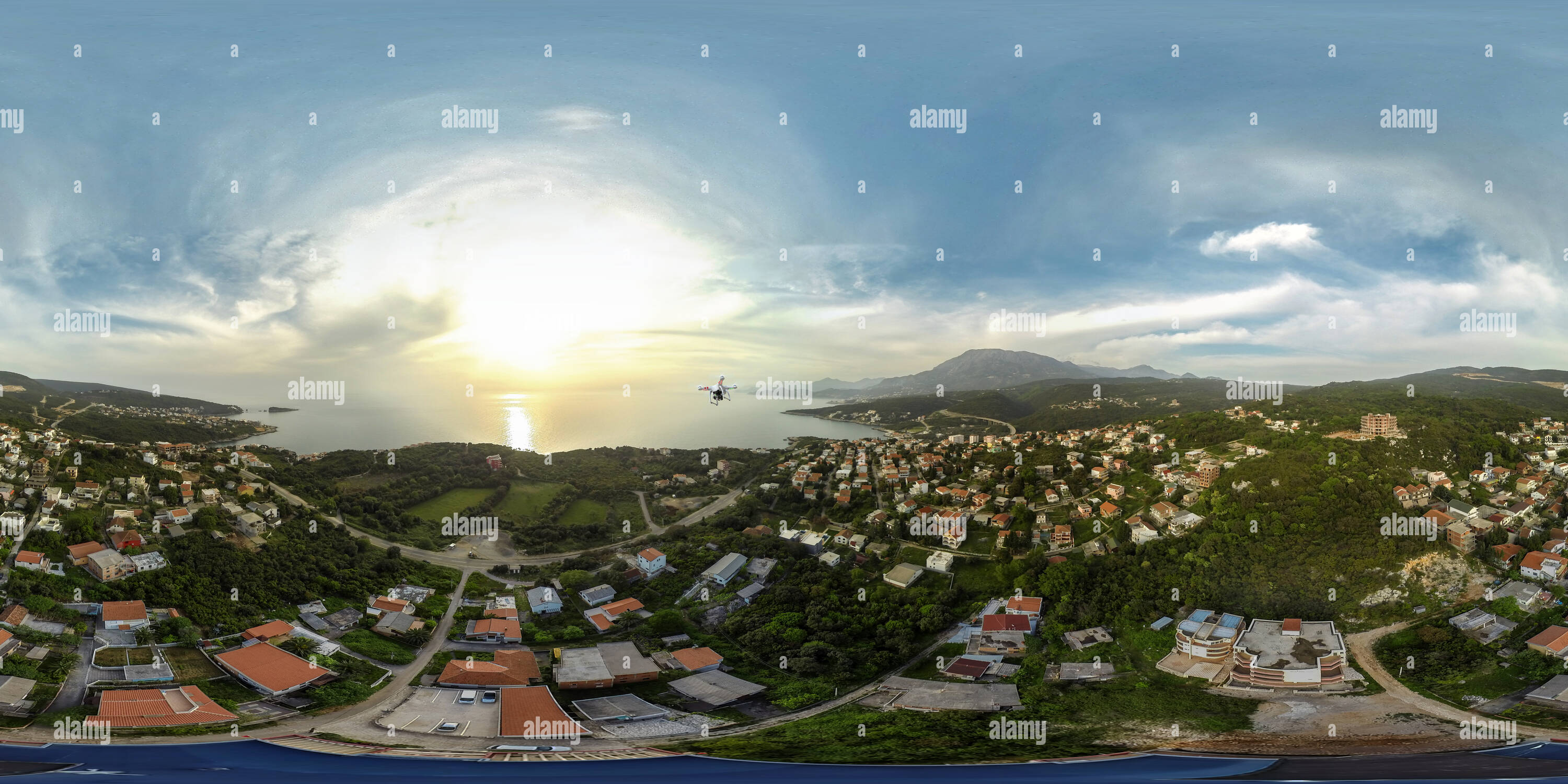 360° view of Utjeha Bušat - Montenegro Aerial Panorama - Alamy