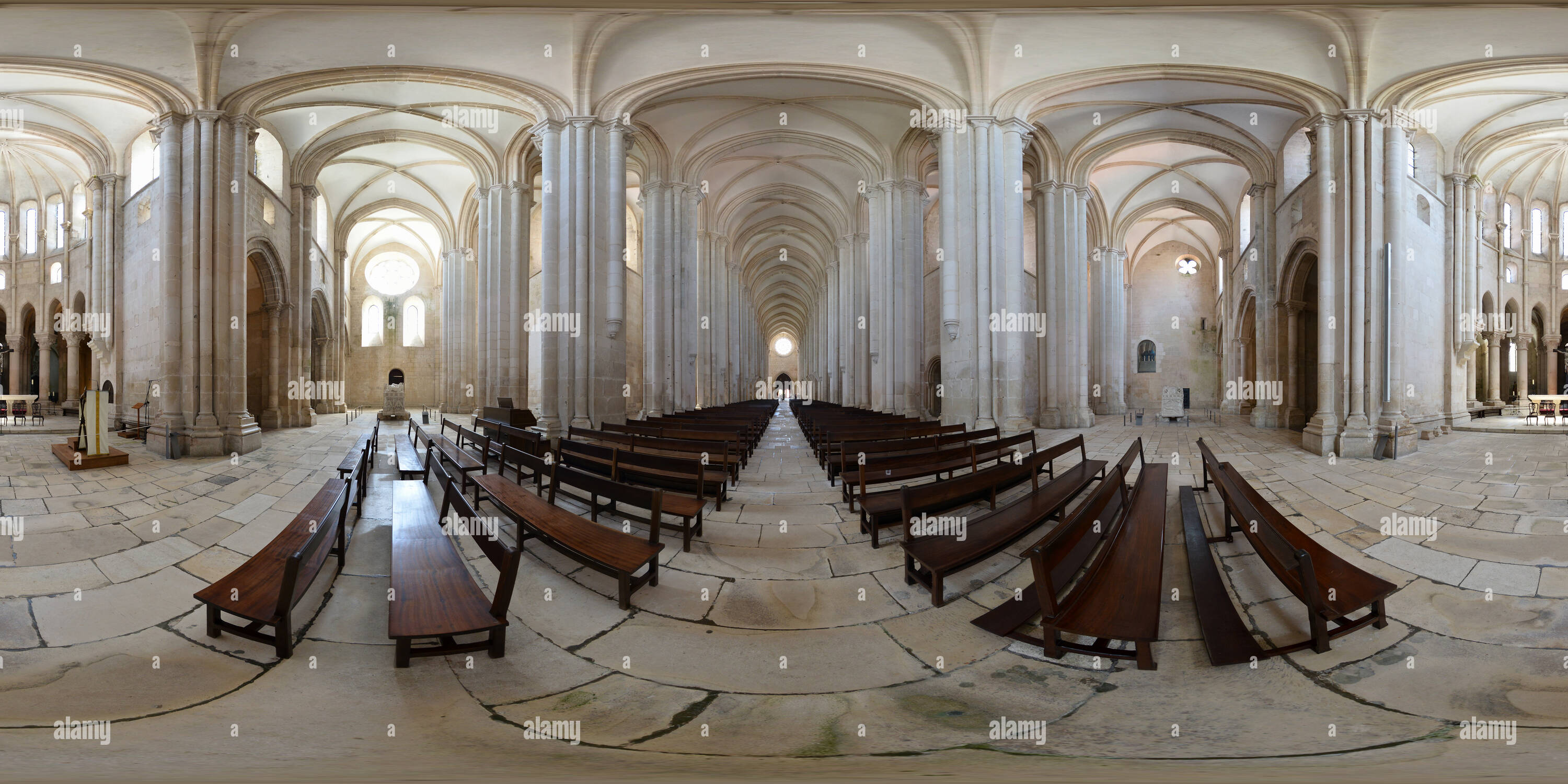360° view of Monastery of Alcobaça 02 - Alamy