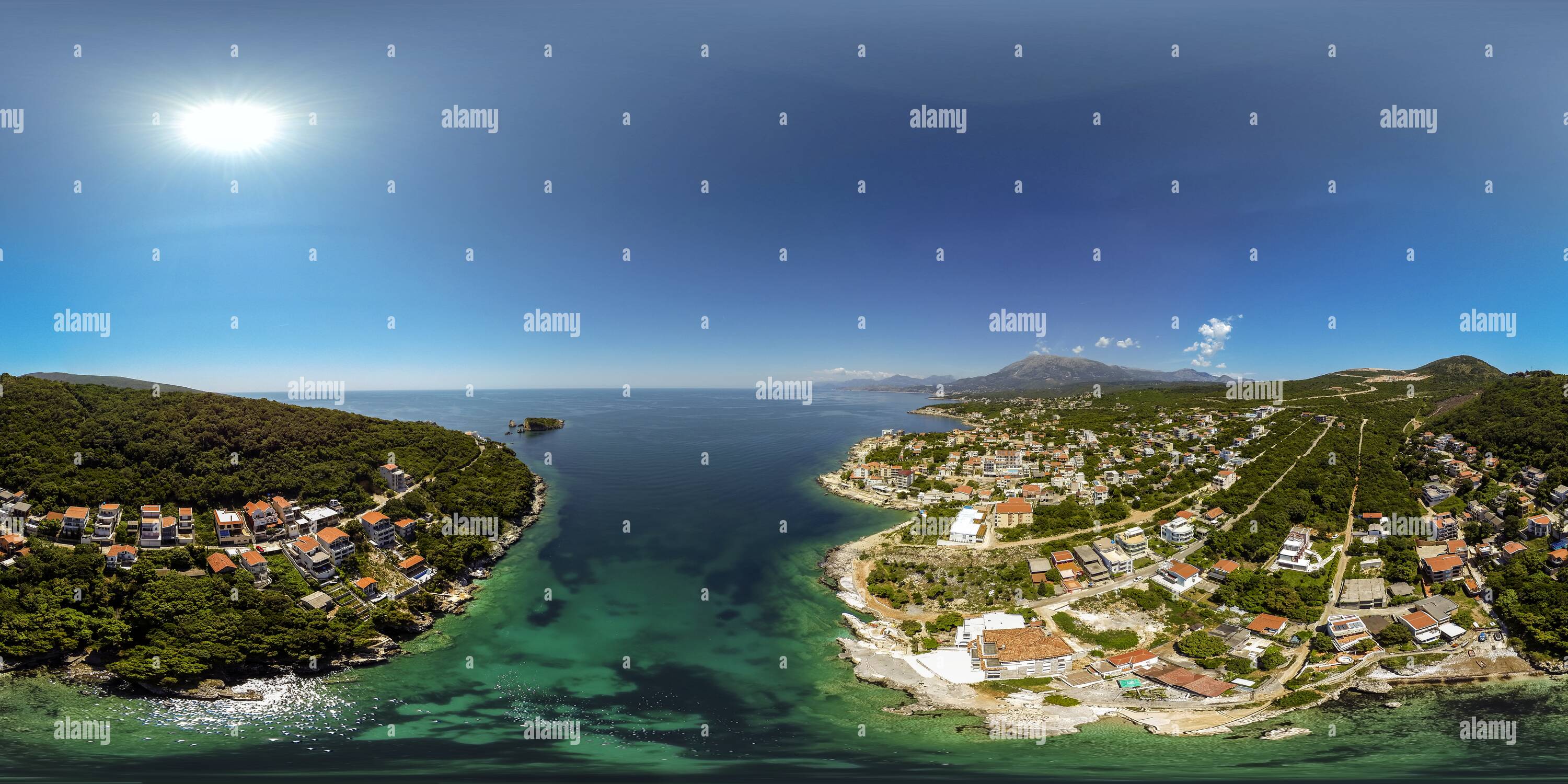 360° view of Utjeha - Hladna Uvala - Montenegro Aerial Panorama - Alamy