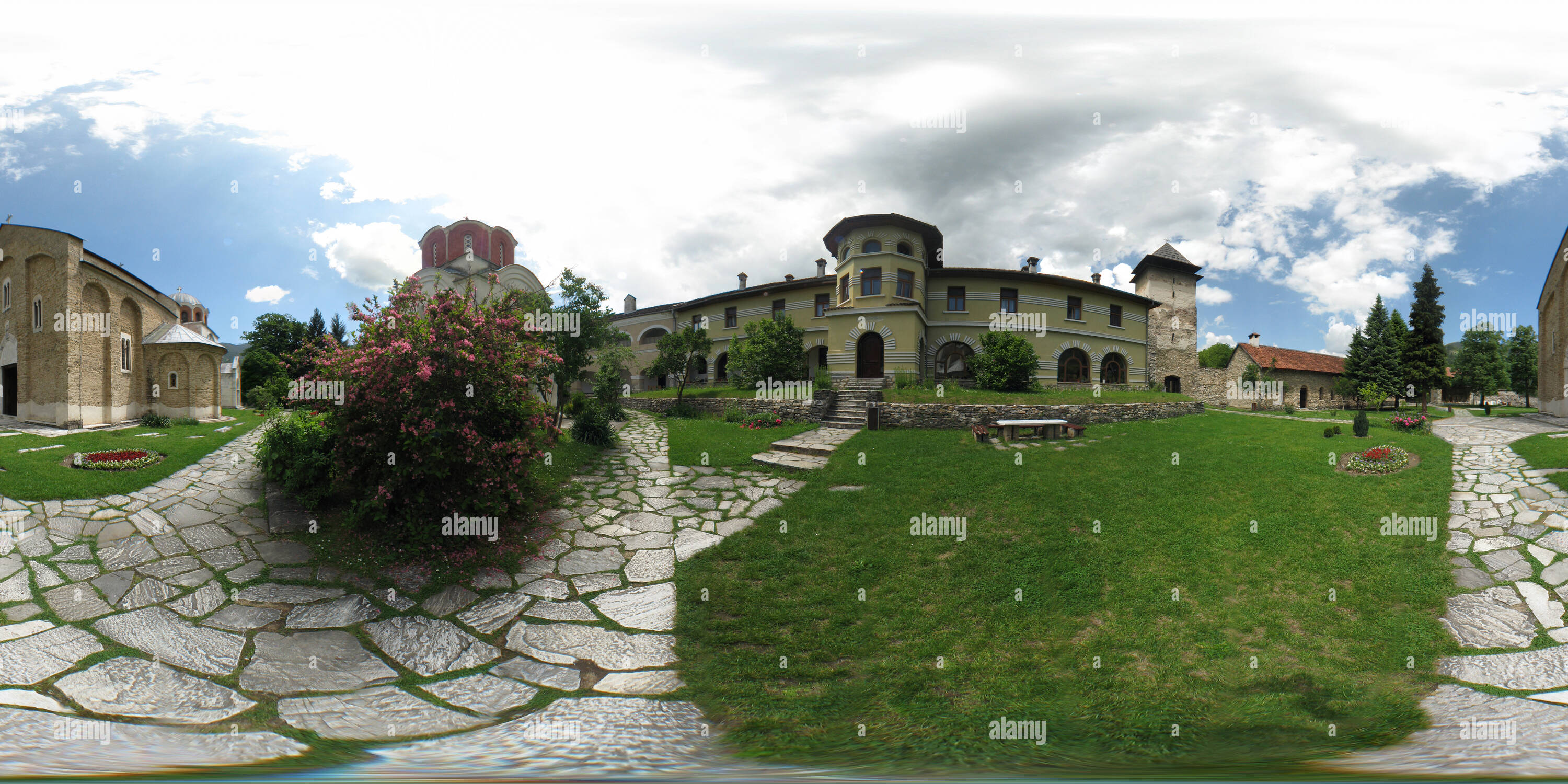 360° view of Studenica Monastery - West Side-1 - Alamy