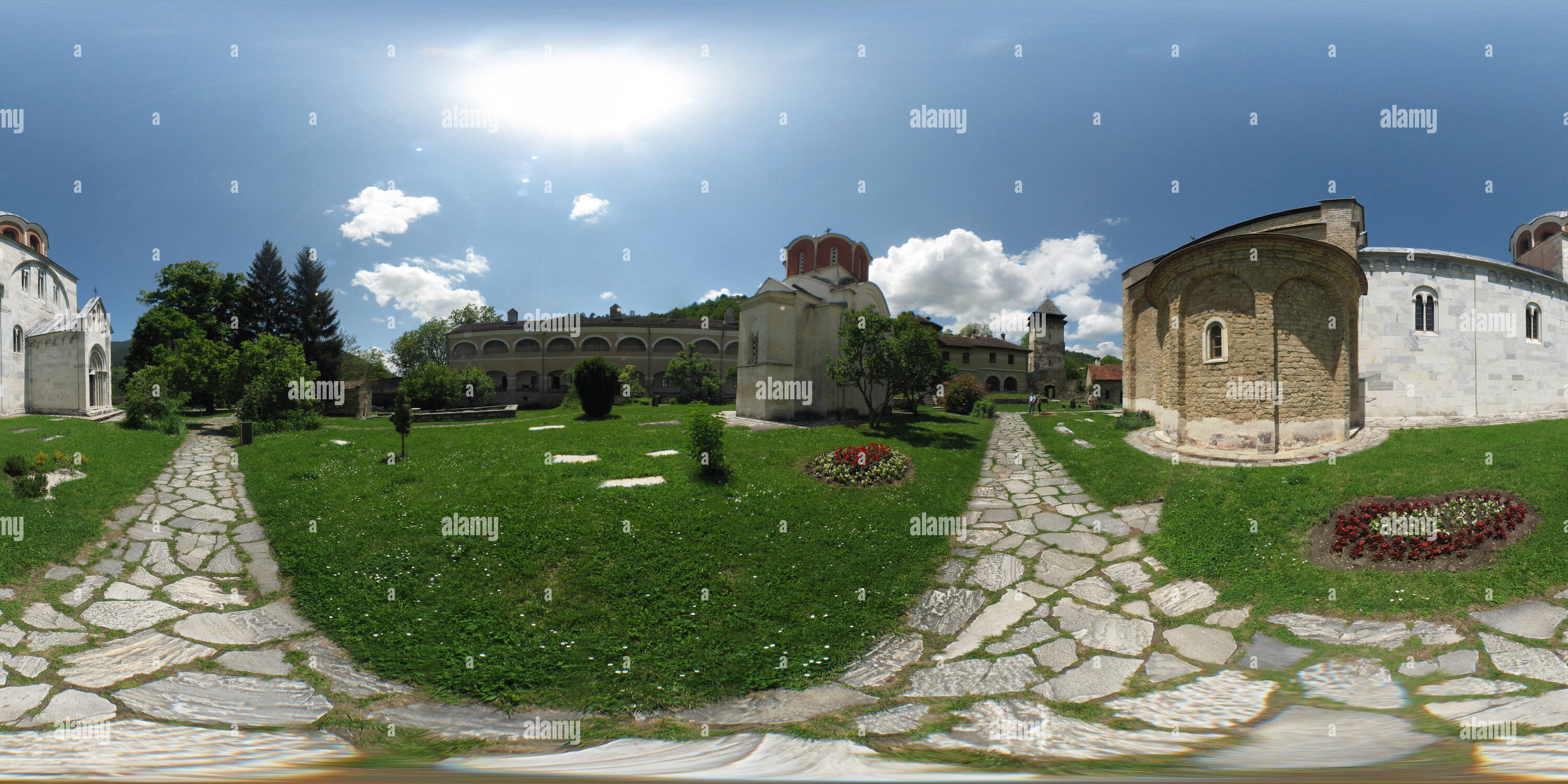 360° view of Studenica Monastery - South Side-2 - Alamy