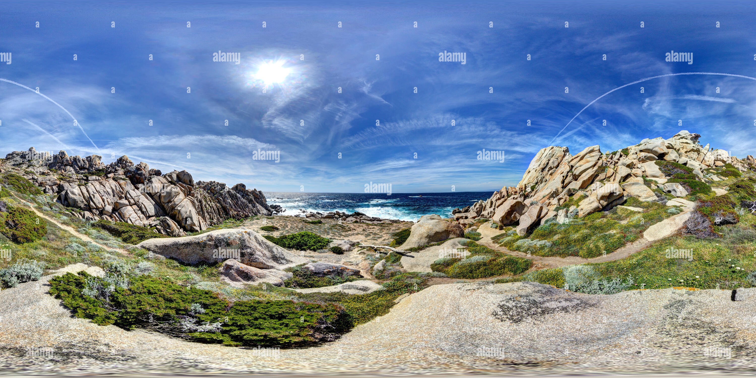 360° view of Capo Testa, Sardinia - Alamy