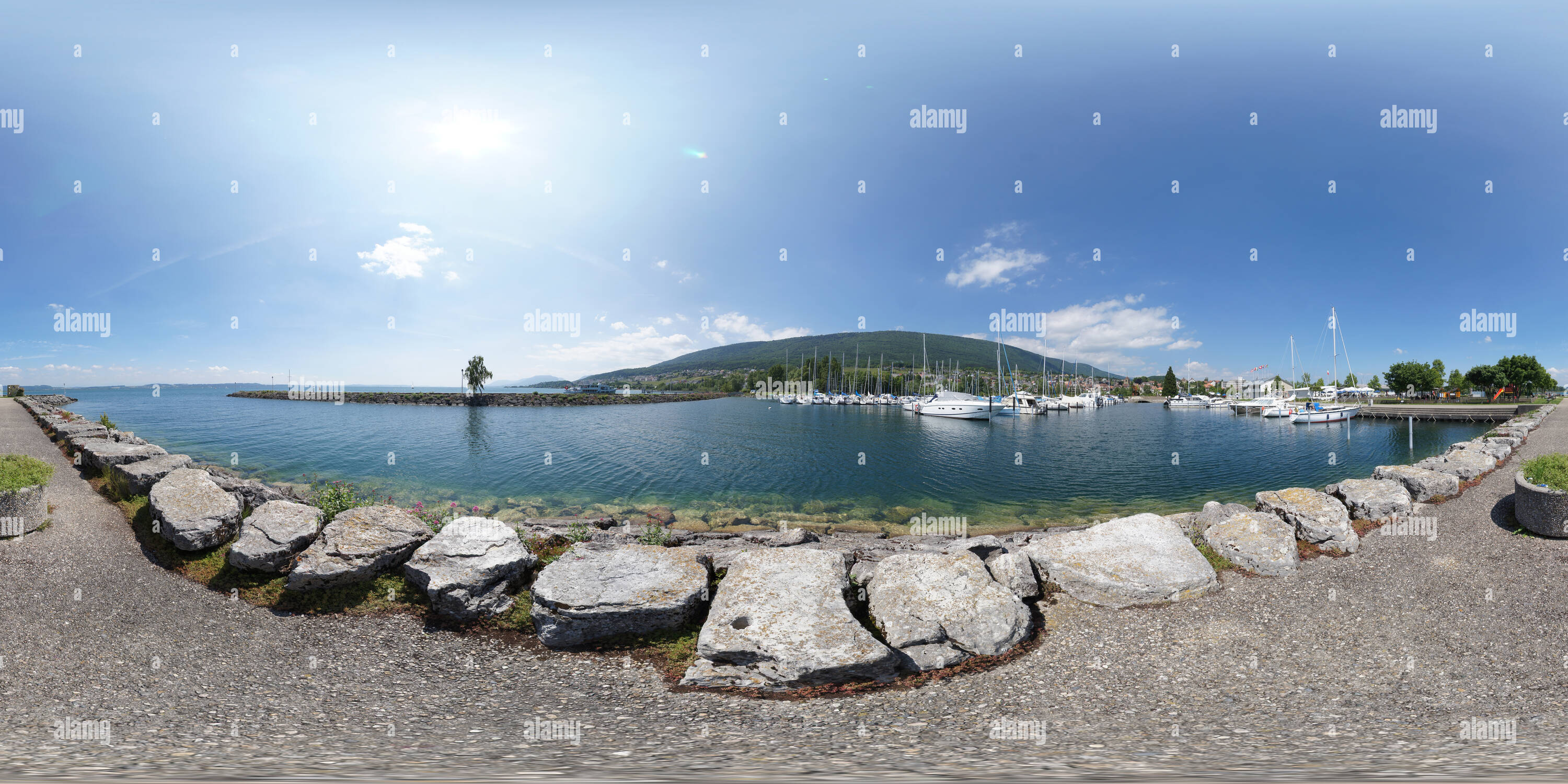360° view of Switzerland Neuchatel St Blaise Hafeneinfahrt - Alamy