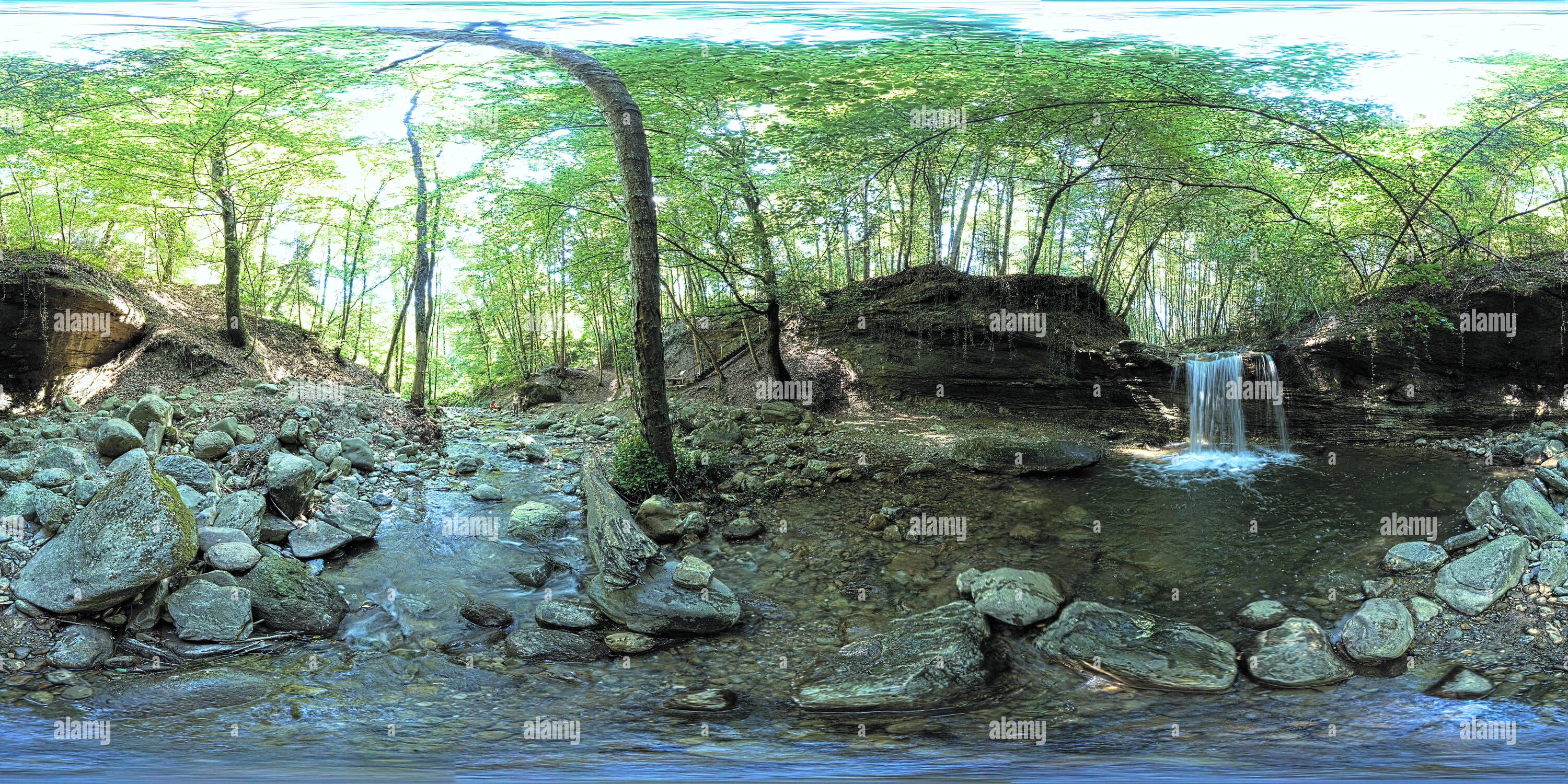 360° view of Cascade de la Mèbre - Alamy
