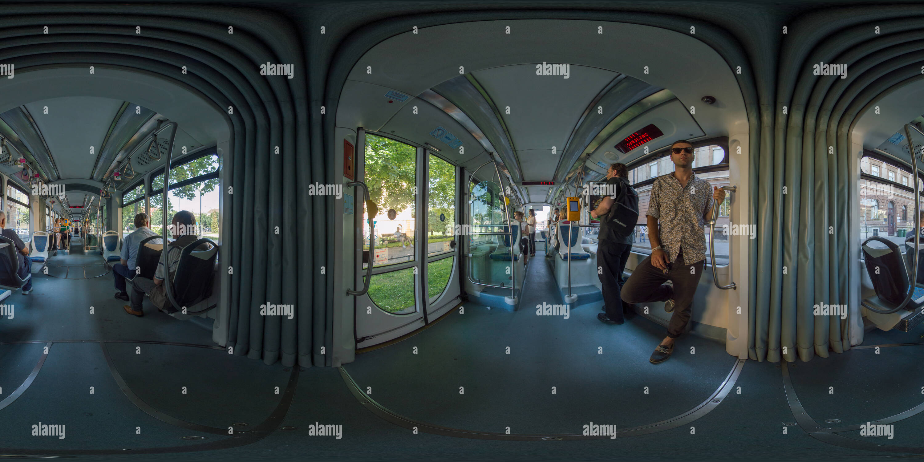 360° view of Zagreb Electric Tram, Inside - Alamy