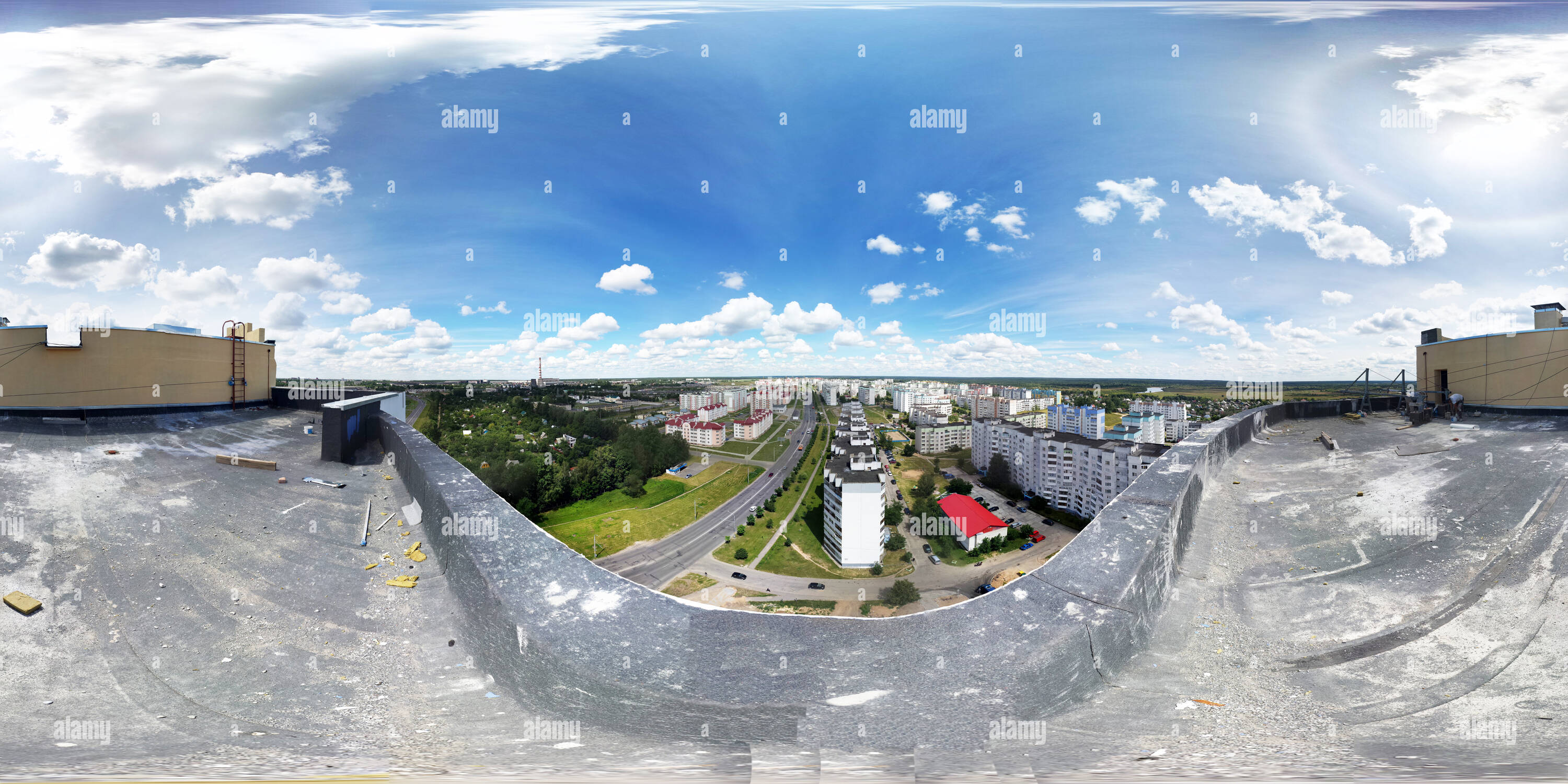 360° view of On the roof of the first skyscraper of Bobruisk. 360 ...