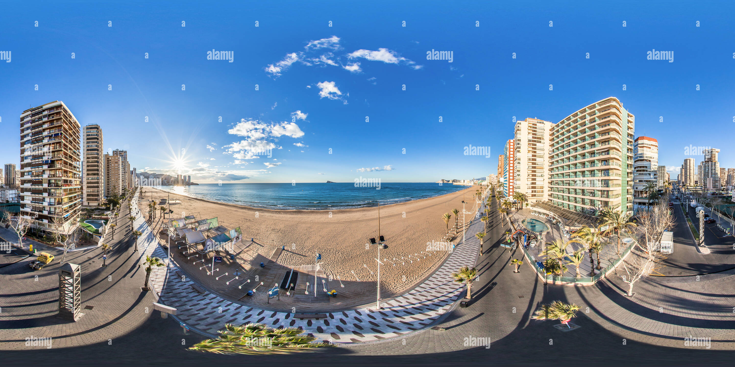 360° view of Aerial view of Levante Beach in Benidorm - Avenida Europa ...