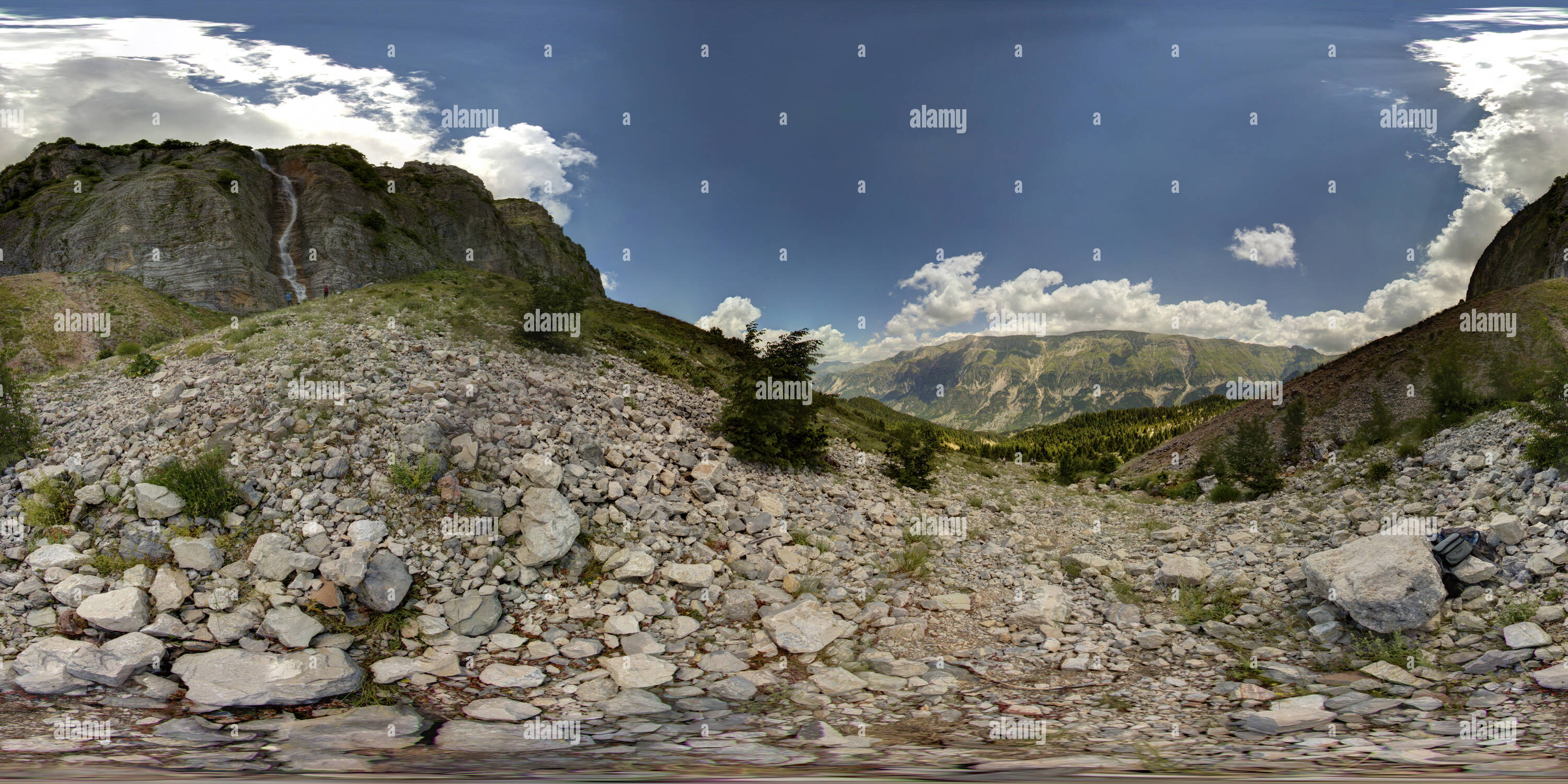 360° view of Waterfall between Pramanta and Melissourgoi - Alamy