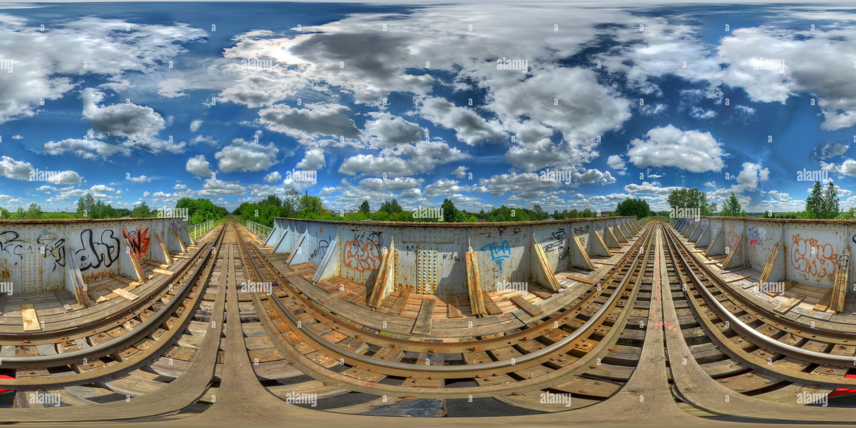 360° view of Railway bridge, riveted. Alytus, Lithuania - Alamy