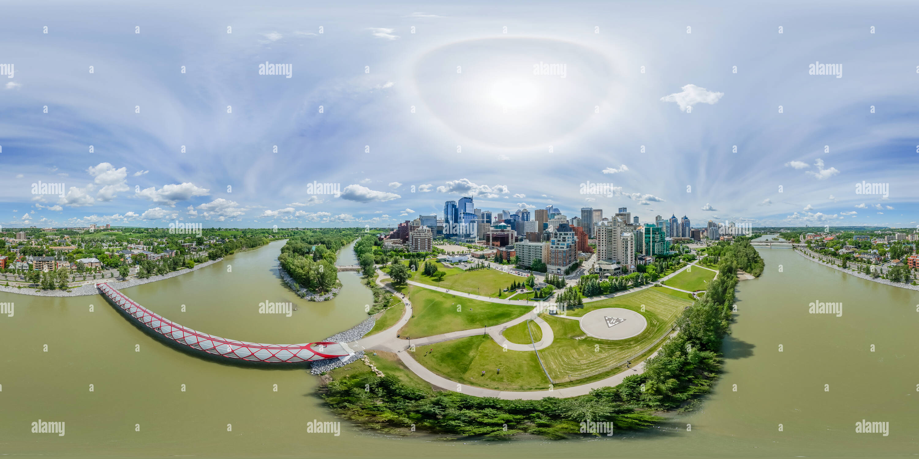 360° view of Peace Bridge in Calgary - Alamy