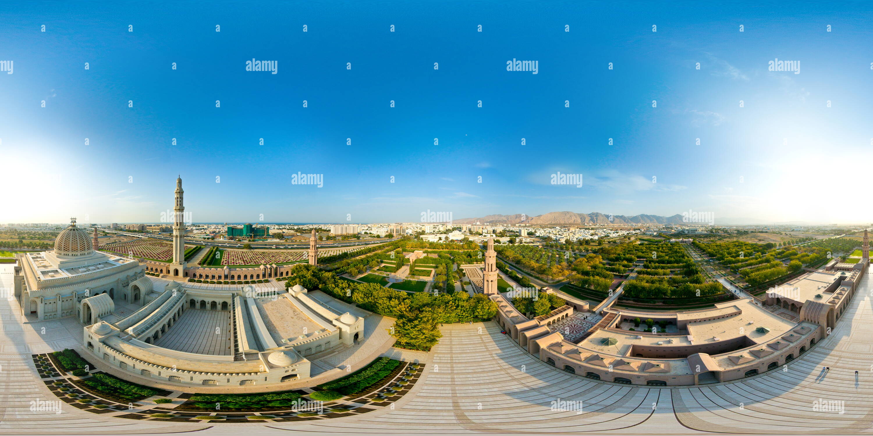360° view of Aerial view of Sultan Qaboos Grand Mosque, Muscat, Oman ...