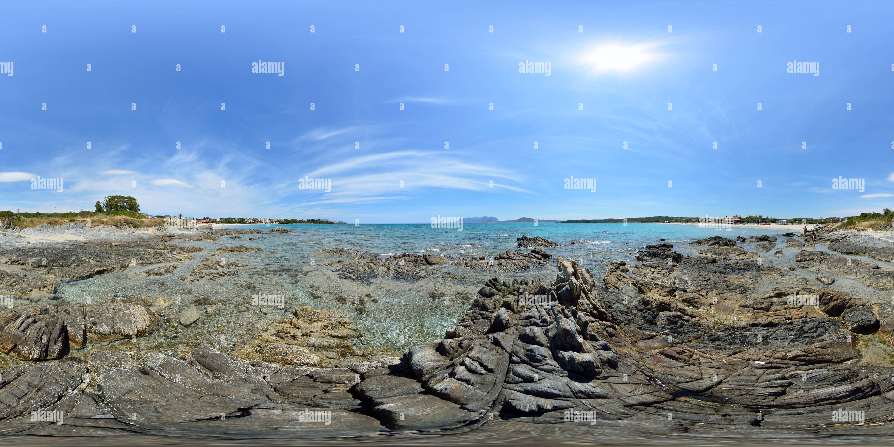 360° view of Pittulongu beach, Sardinia - Alamy