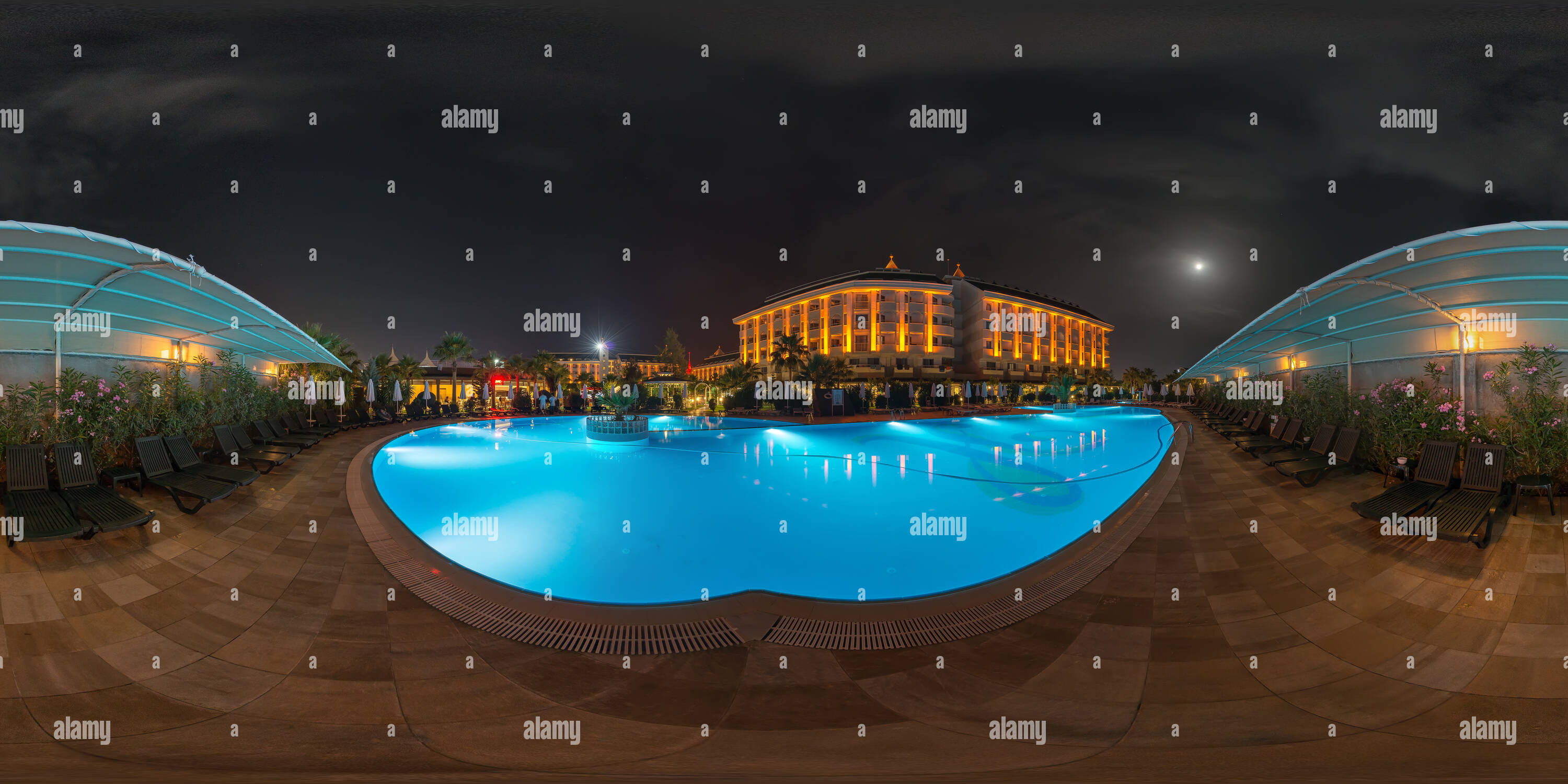 360° view of Turky Side Evrenseki - Hotel Hane Garden at Night - Alamy