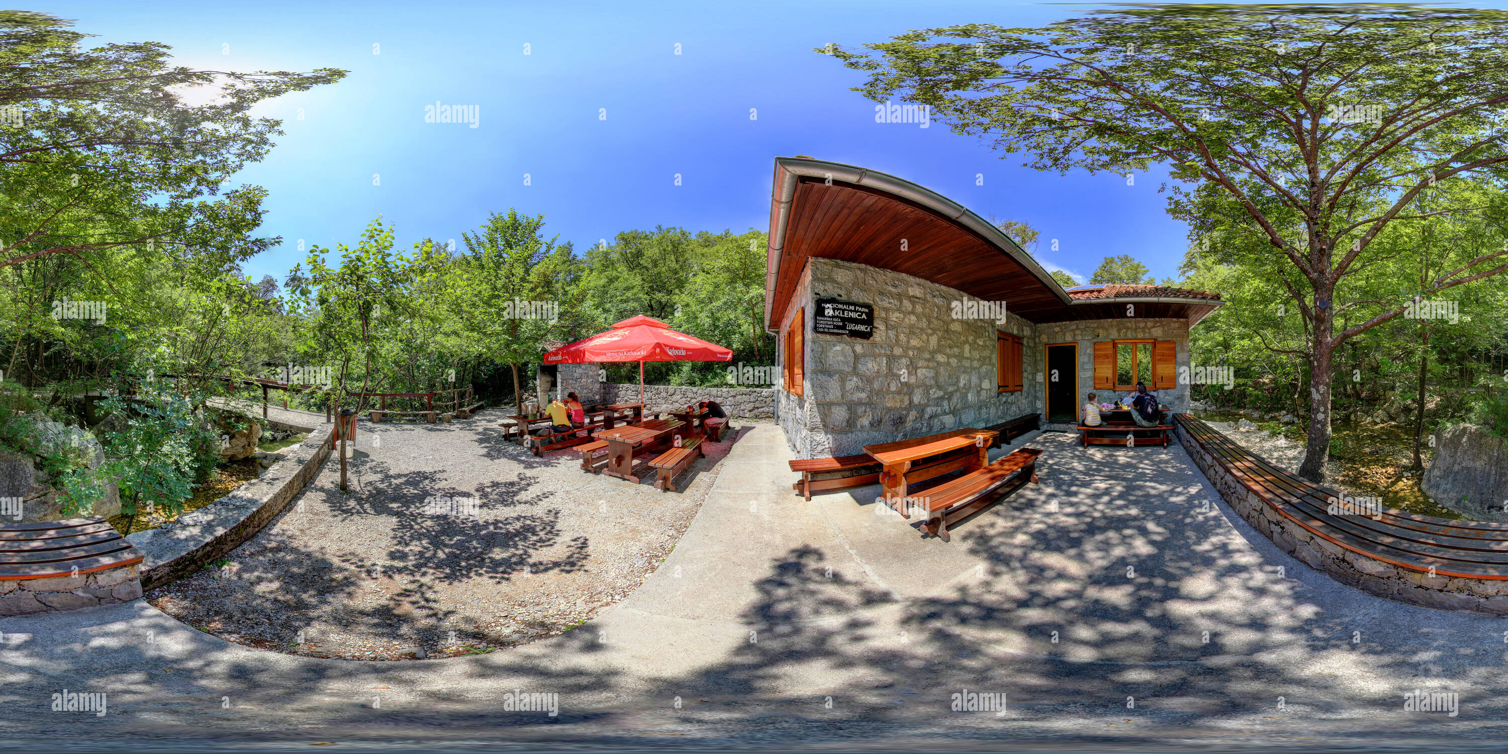 360° view of Forest cottage Lugarnica - Alamy