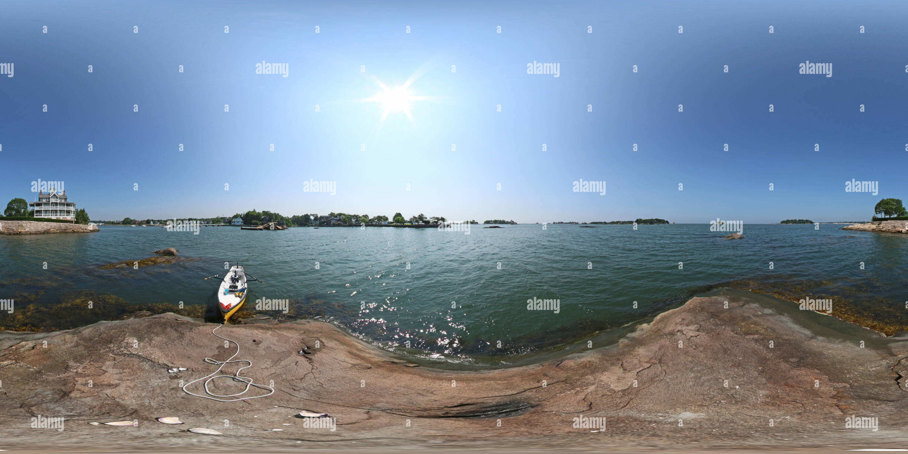 360° view of Wheeler Island in the Thimble Islands - Alamy