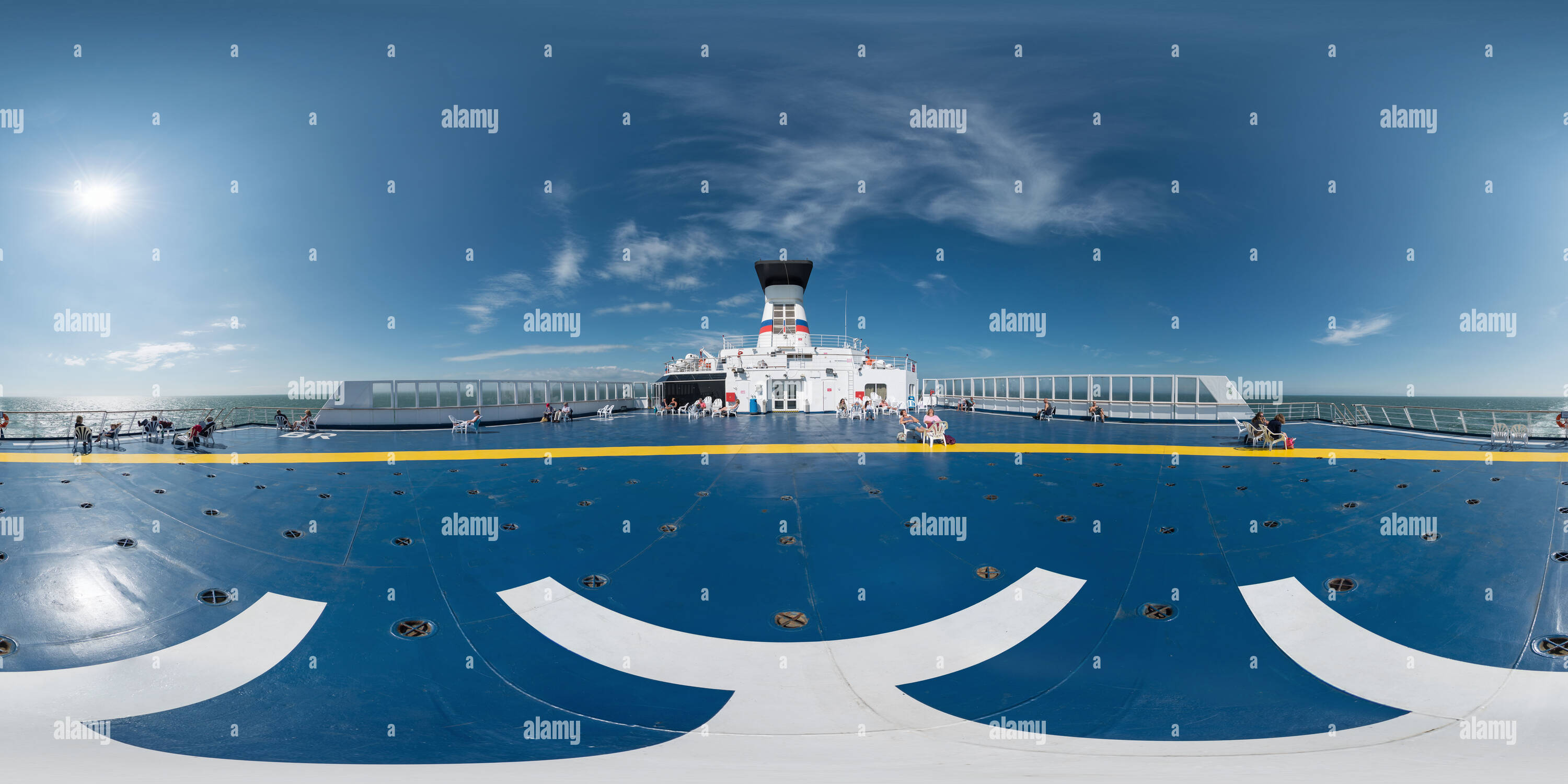 360° view of helicopter deck, MV Bretagne - Alamy