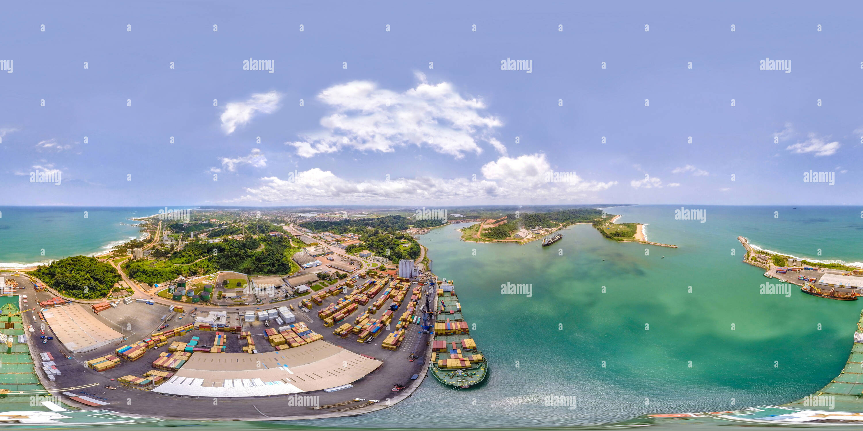 360° view of San Pedro Port - Alamy