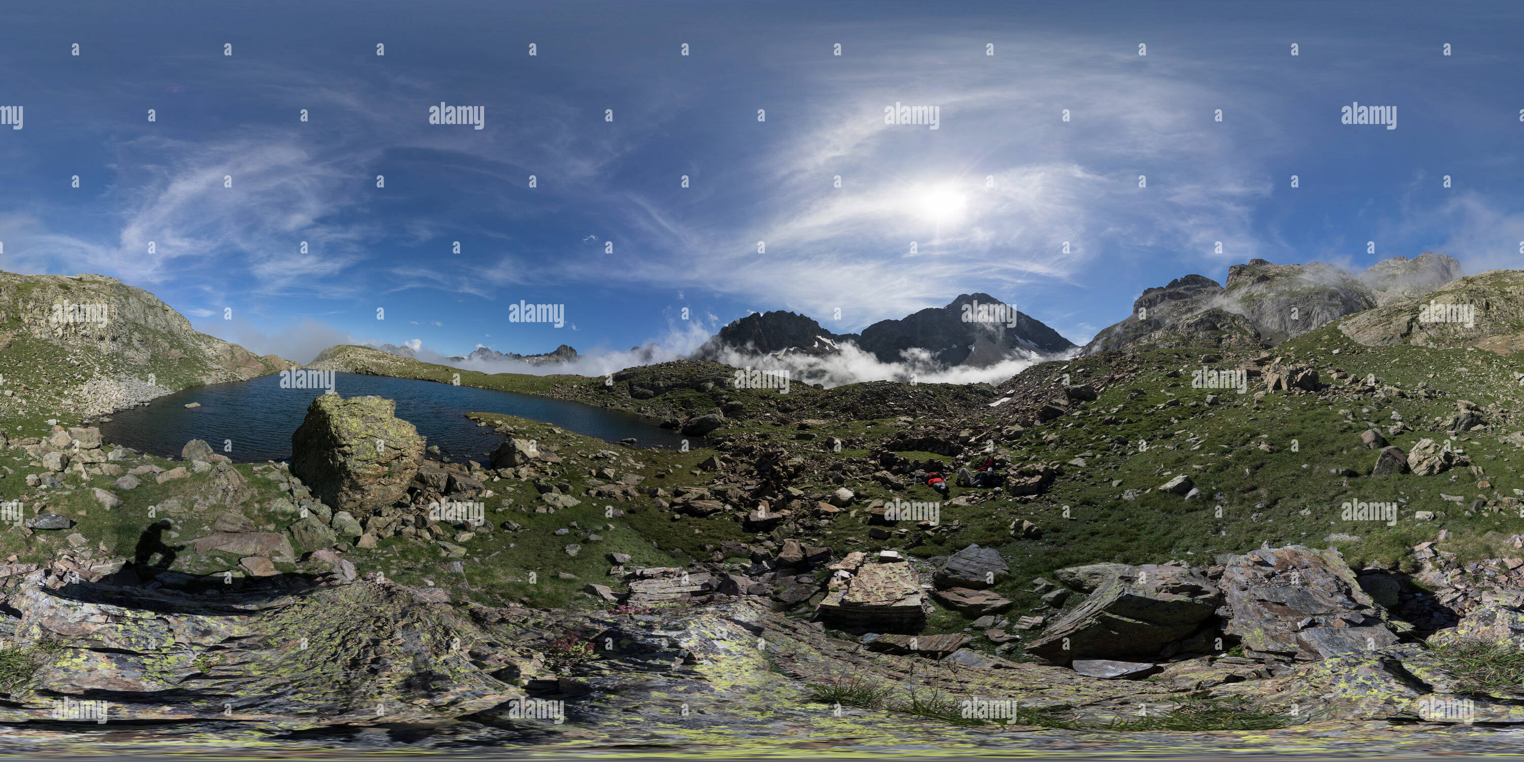 360° view of Lac de la Fache - Alamy