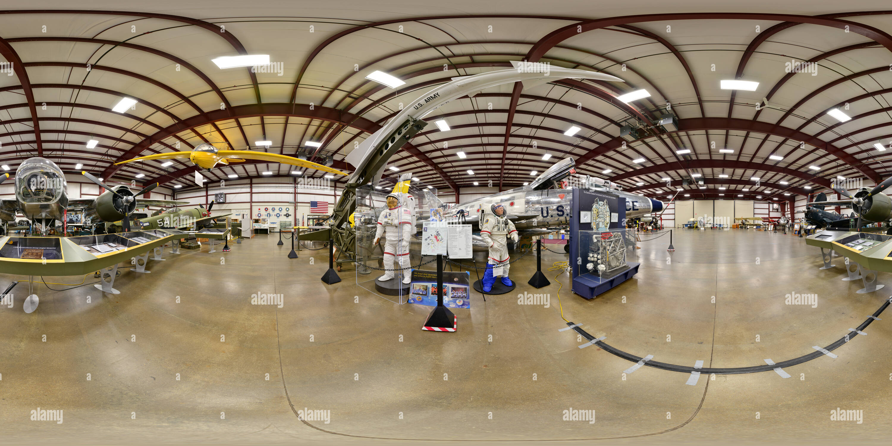 360° view of New England Air Museum Military Hangar Two - Alamy