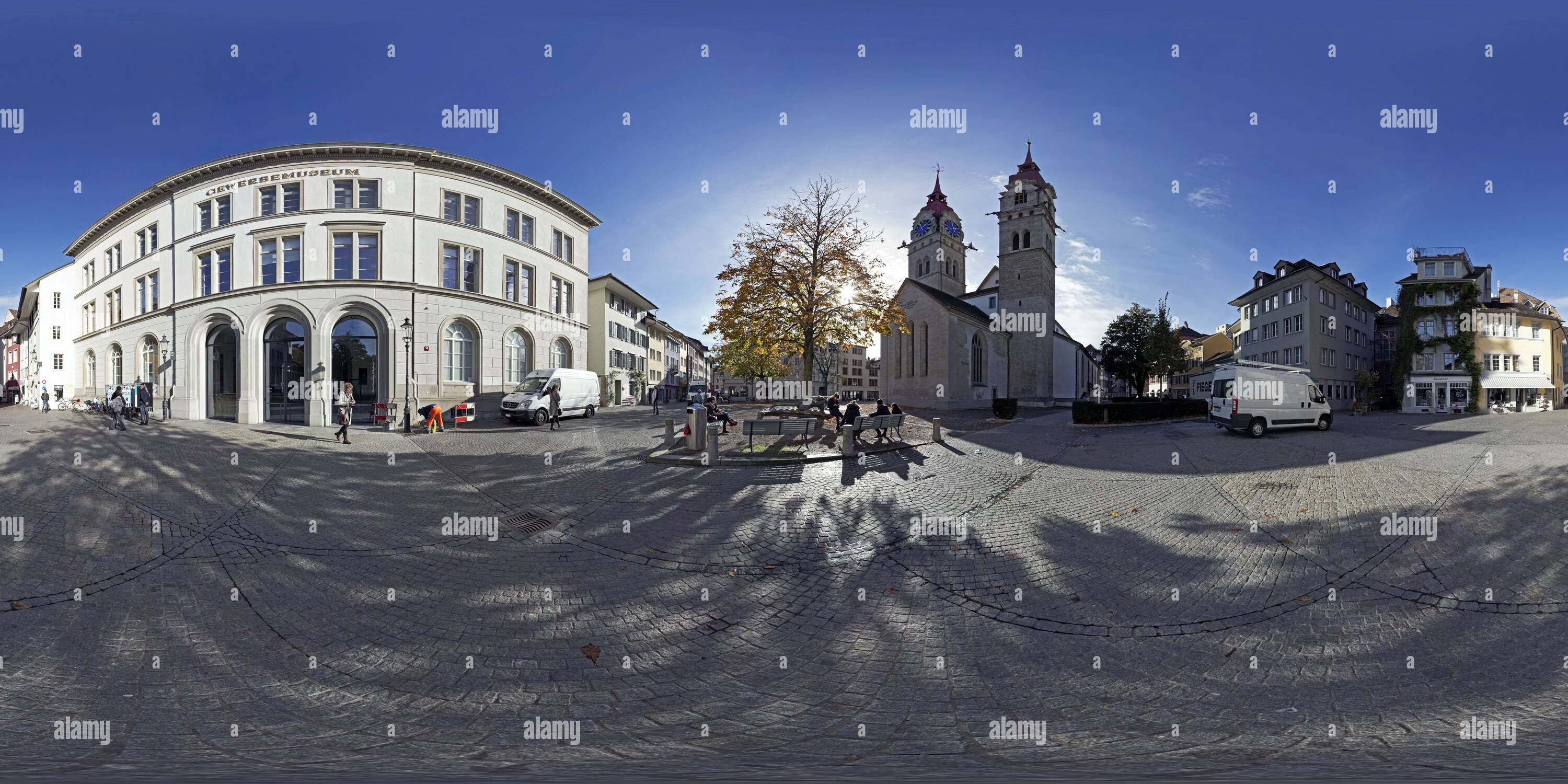 360° view of Winterthur, City, Stadtkirche - Alamy