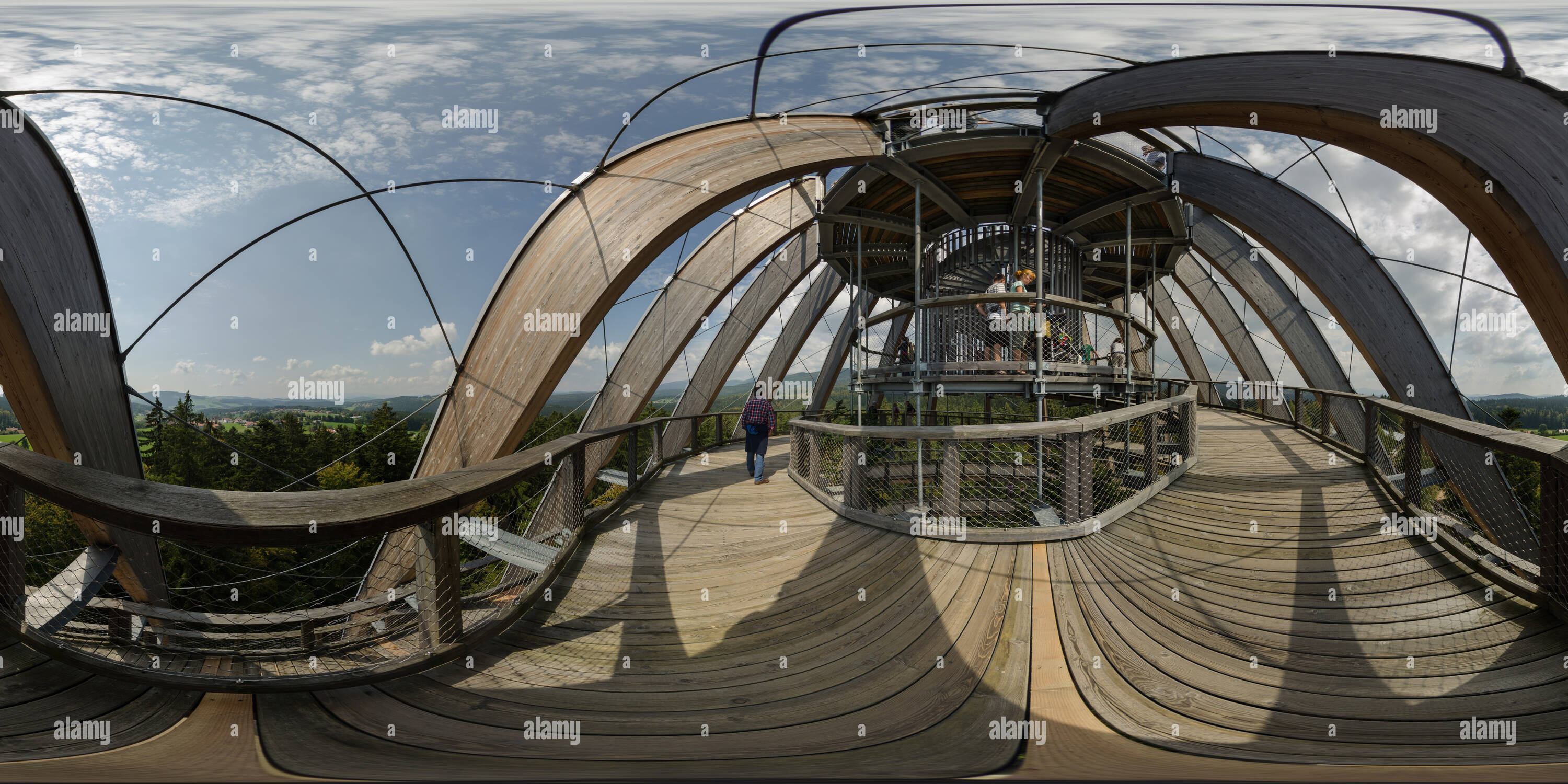 360° view of Tree Top Walk in the Bavarian Forest - Top View from Tower ...