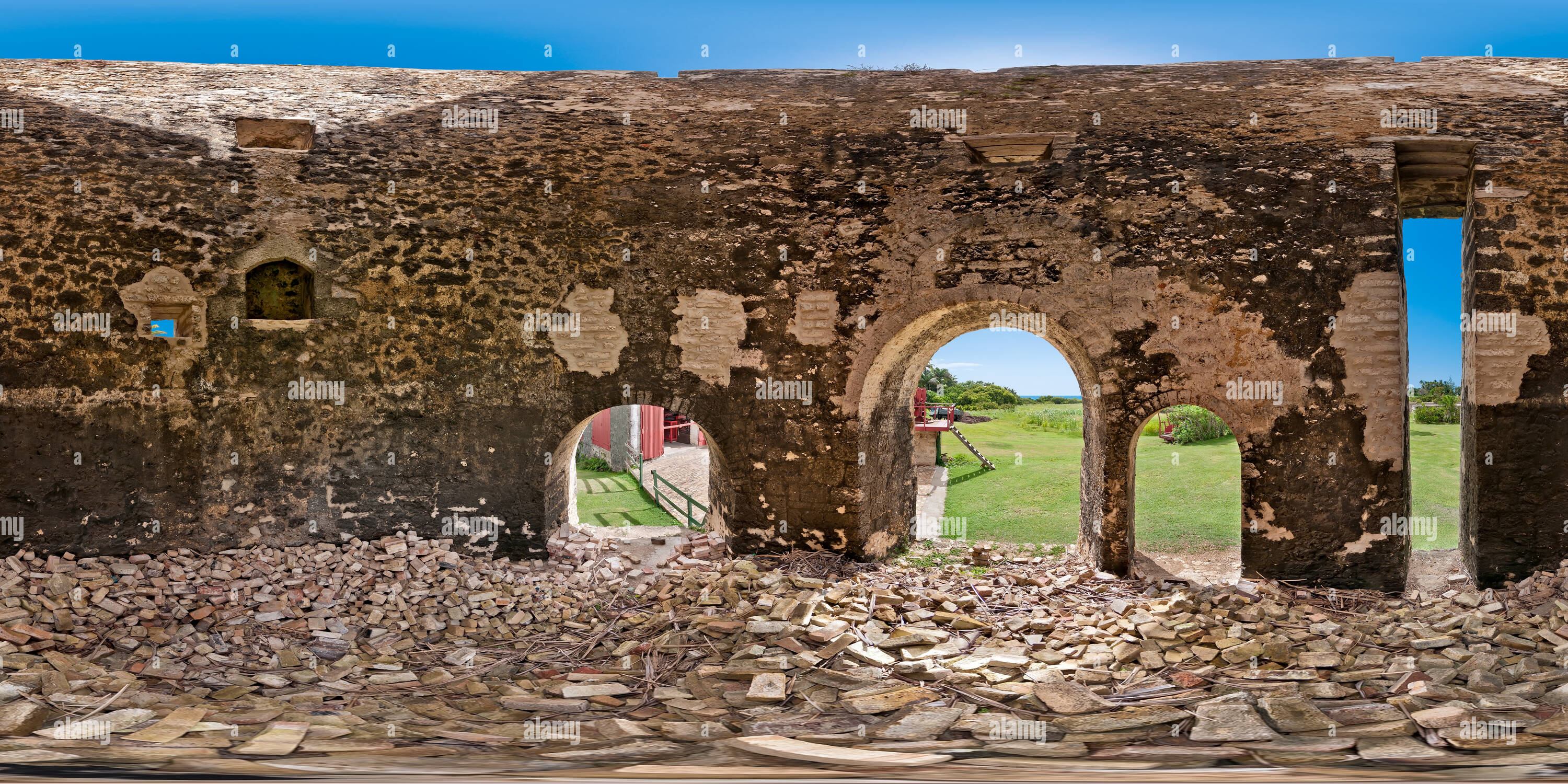 360° view of St Nicholas Abbey - inside mill - Alamy