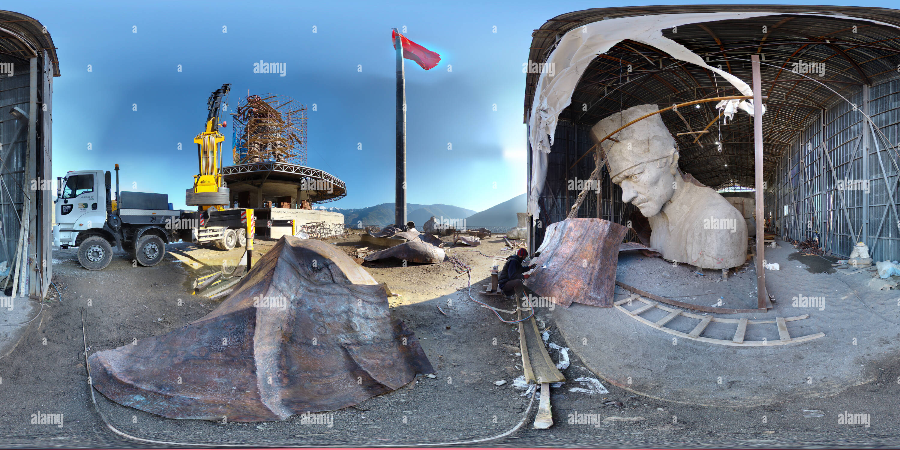 360° view of Giant Monument of Atatürk under Construction on 22 October ...