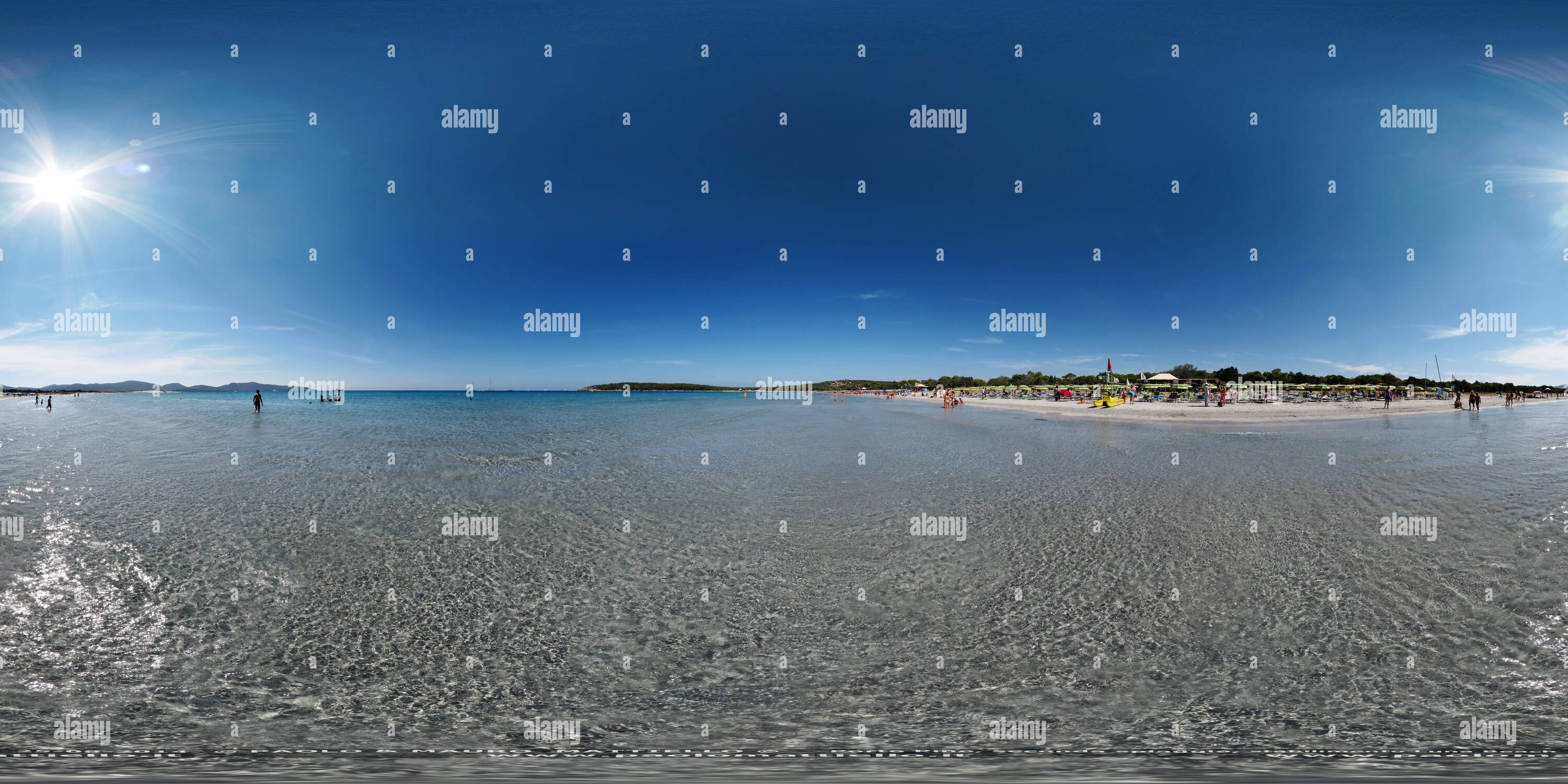 360° view of Porto Pino, beach #2 - Alamy