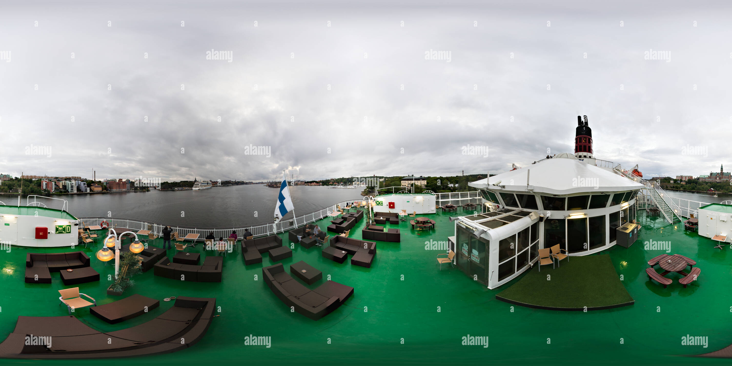 360° view of On the ferry "Viking" (31 - Alamy