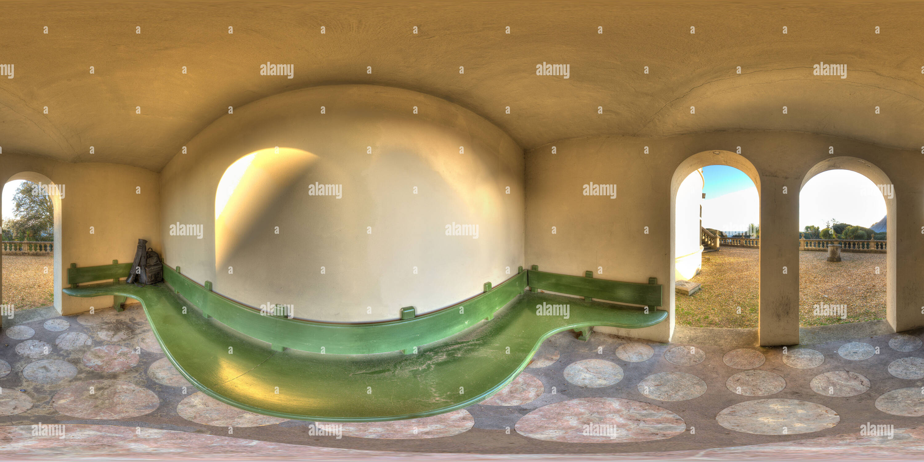 360° view of Russell Coates Art Gallery and Museum – Exterior in porch ...