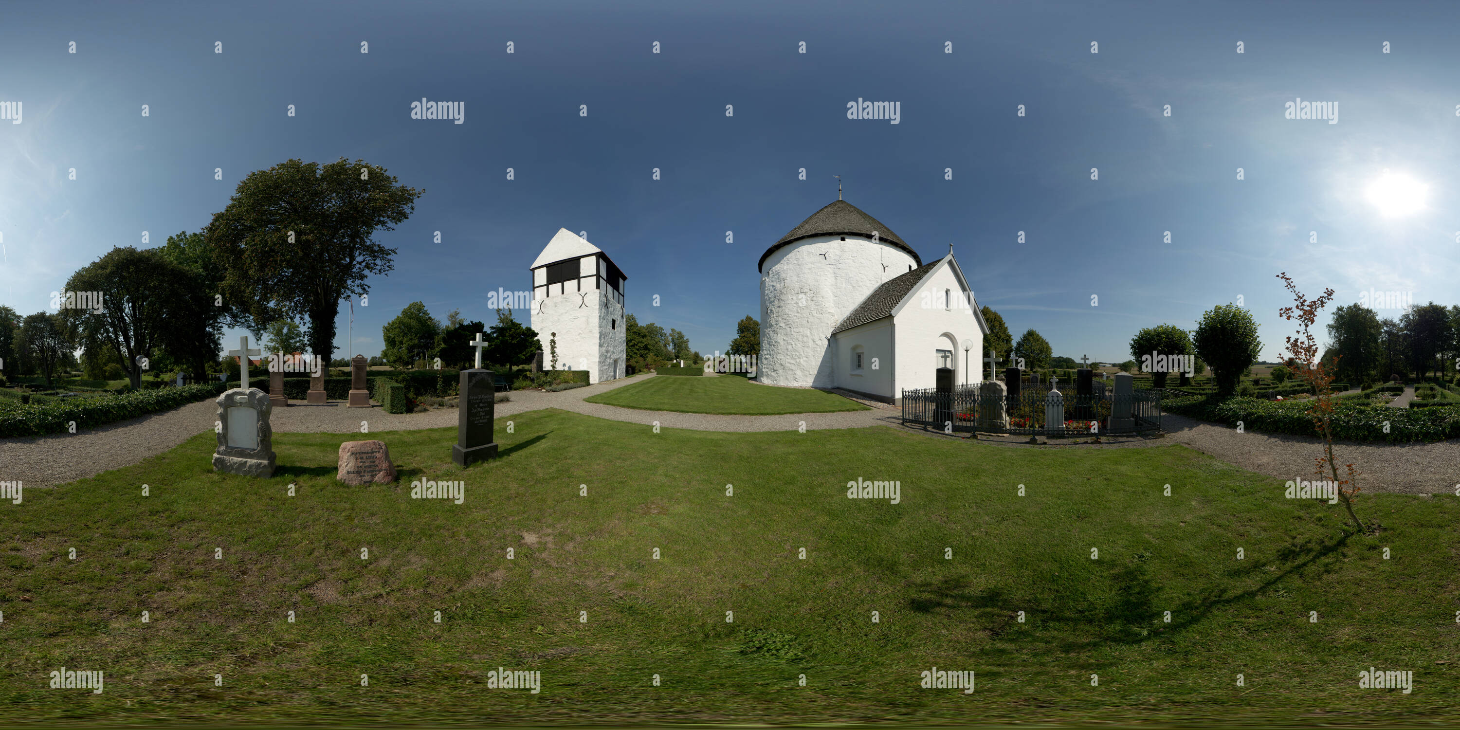 360° view of Nylars Rundkirke - Nylars Round Church on Bornholm 2 - Alamy