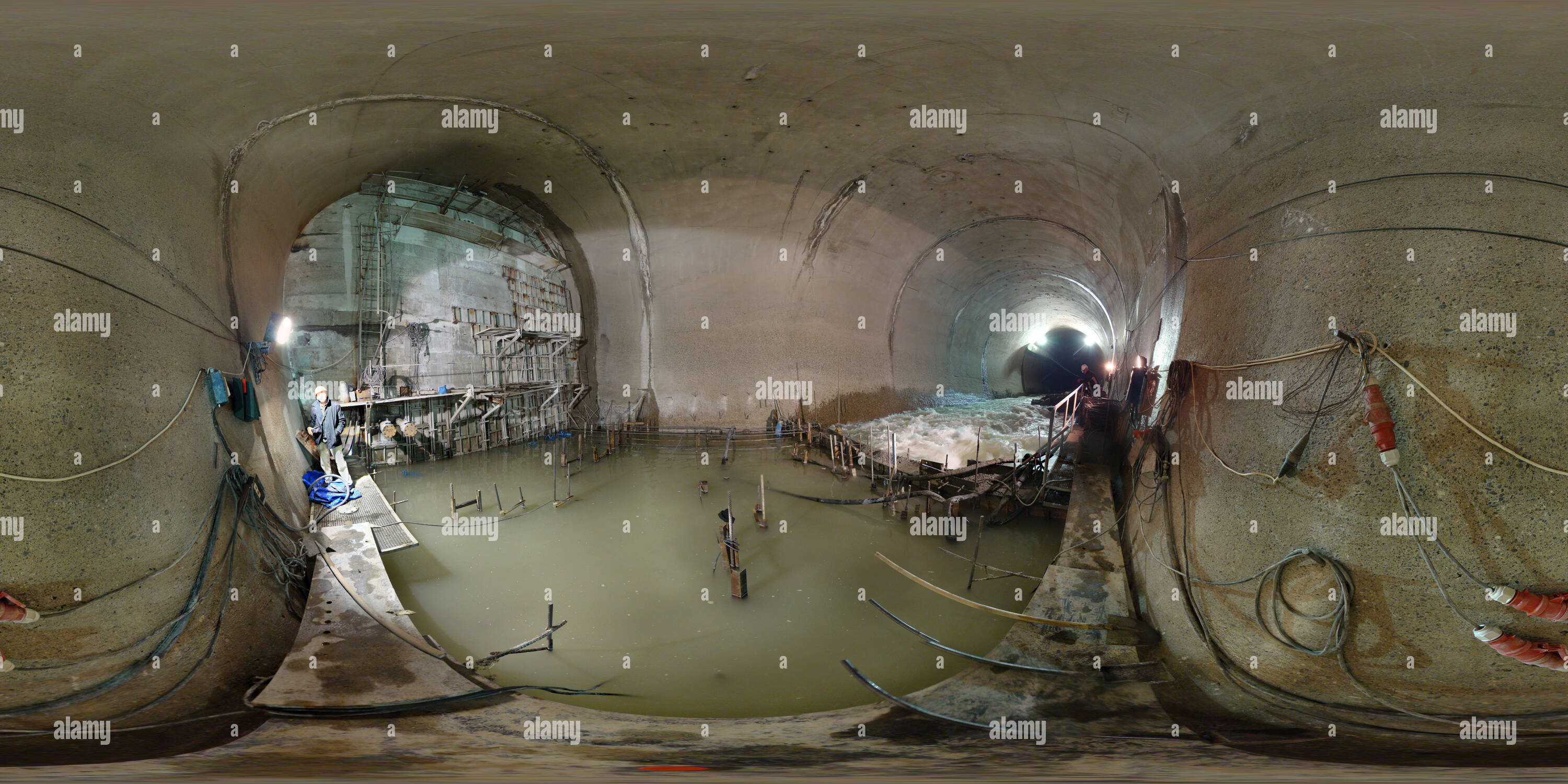 360° view of Deriner Diversion Tunnel with Plug on 3 April 2014 and ...