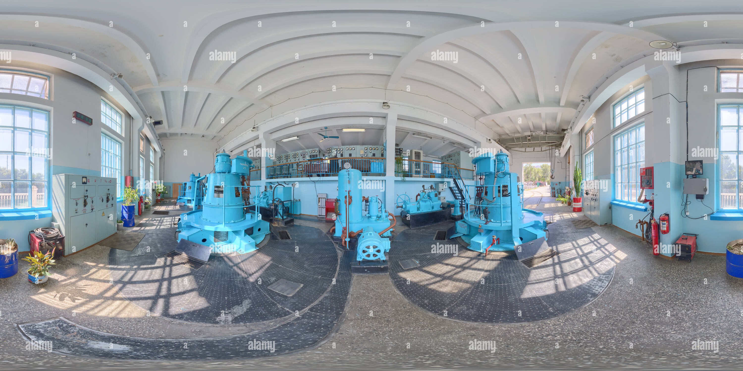 360° view of Karatal hydropower station, machine room - Alamy