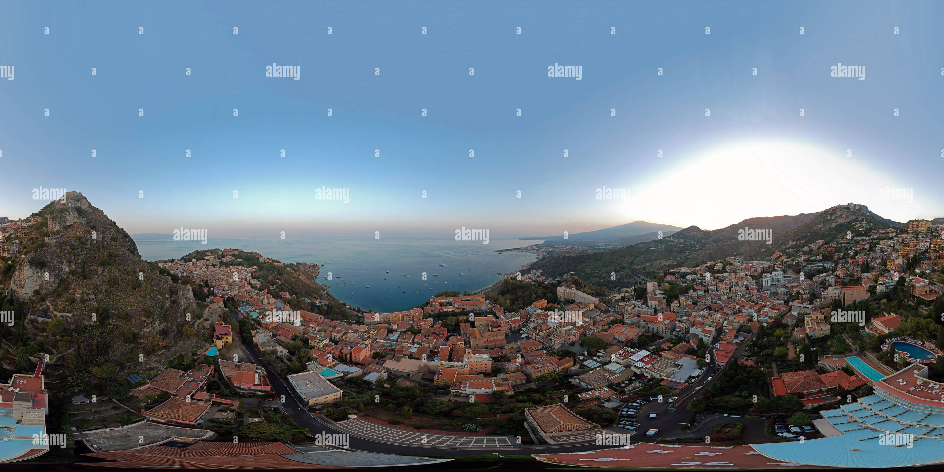 360° view of Taormina from above - Alamy