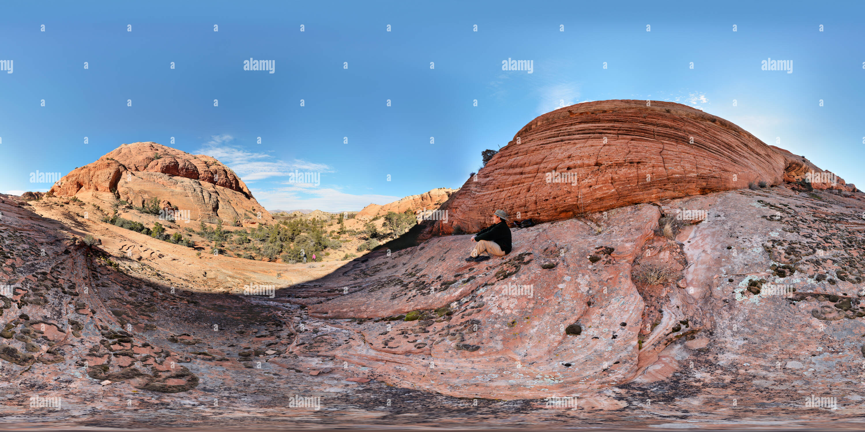 360° view of A slickrock canyon, Red Mountains, Utah, USA - Alamy