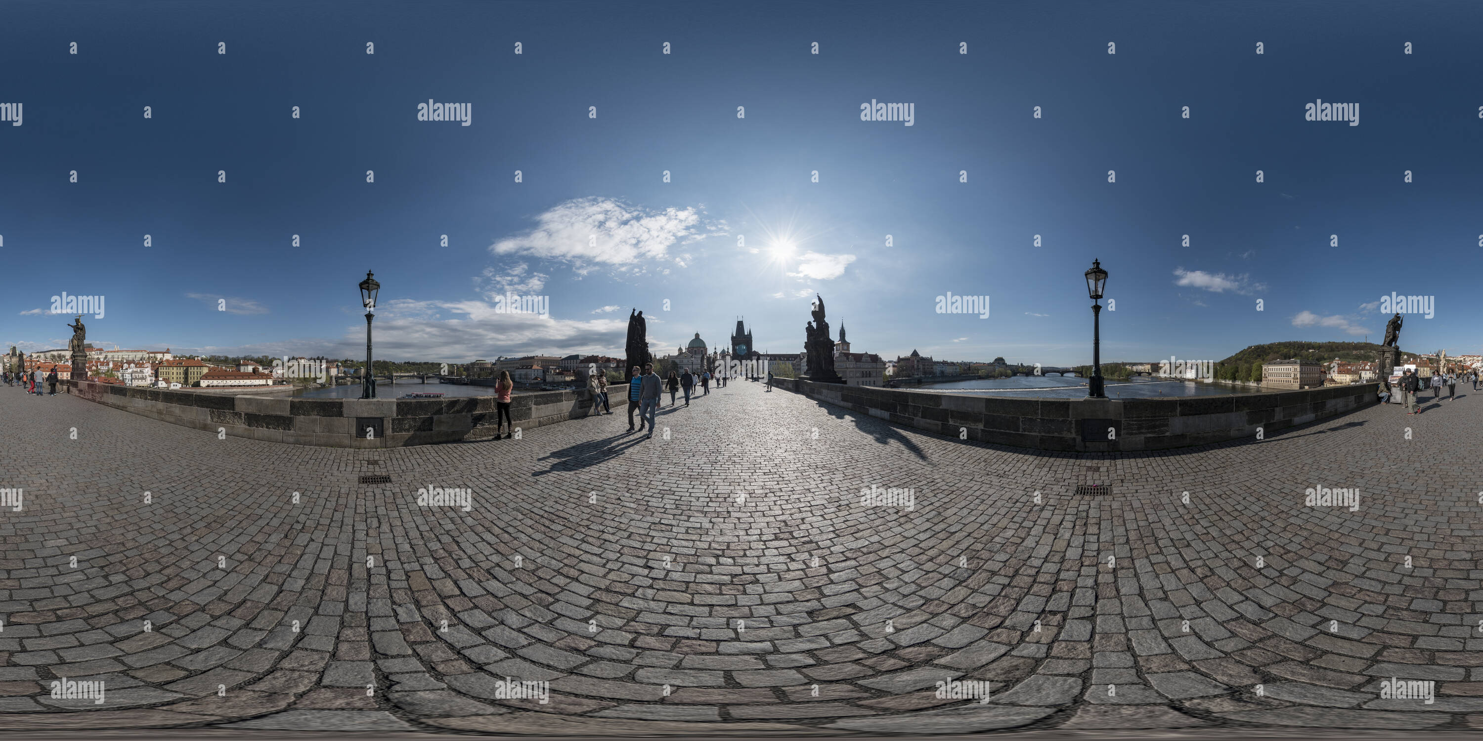 360° view of Charles Bridge, Prague, Czech republic - Alamy