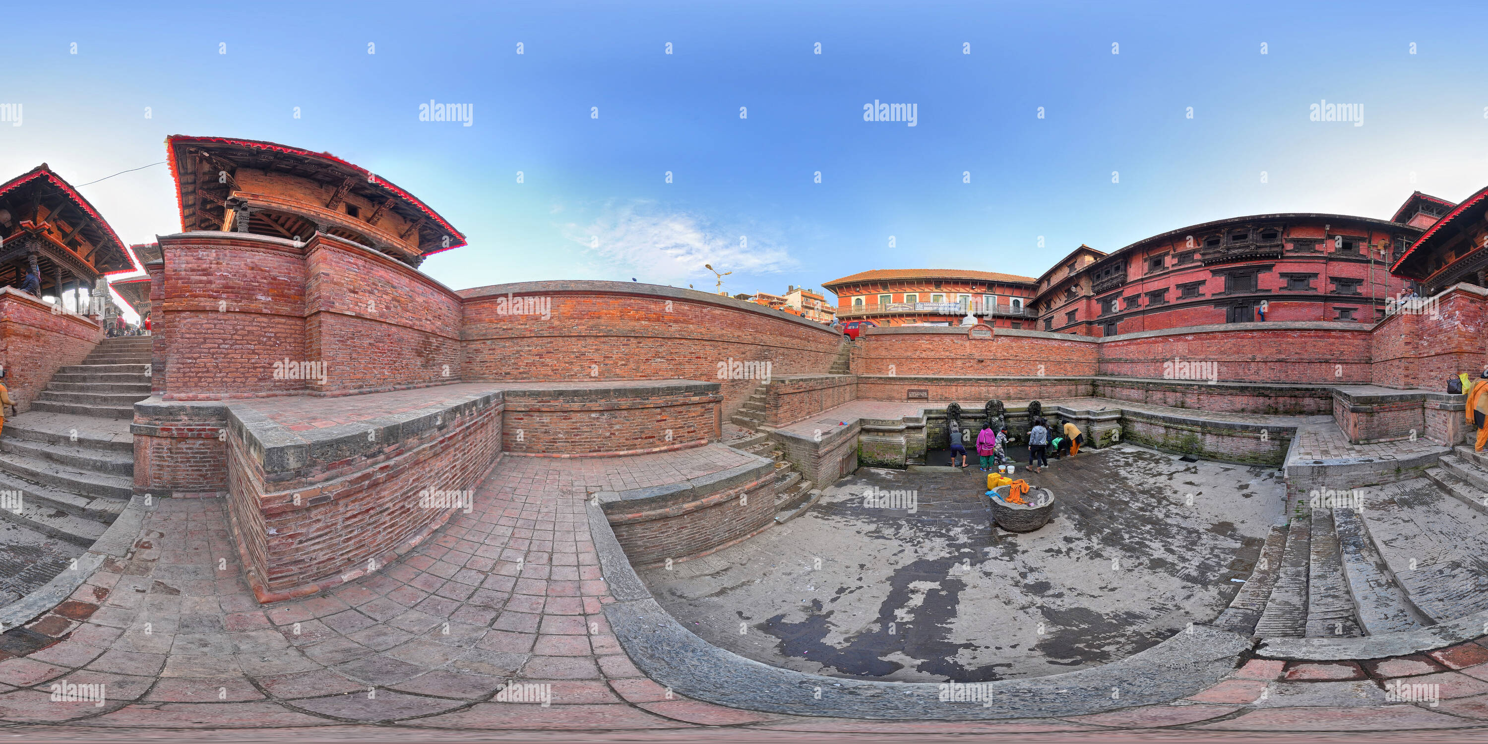 360° view of Patan Durbar Square - Well (Katmandu Lalitpur - Alamy
