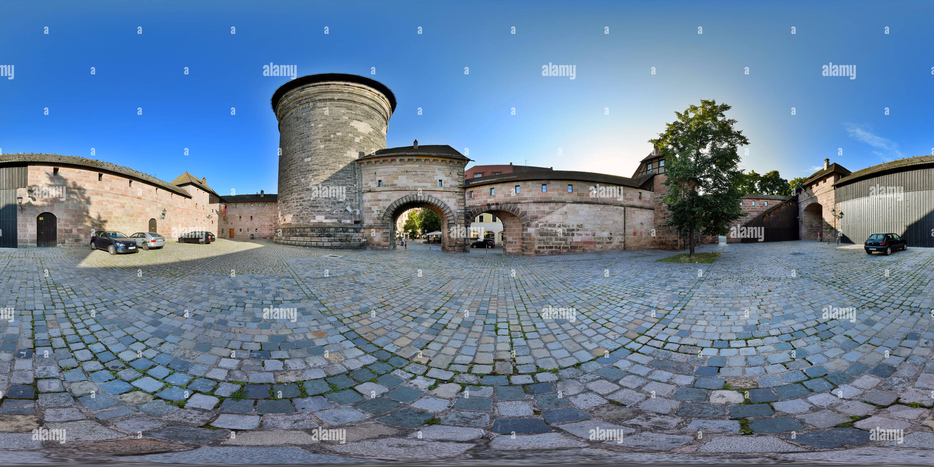 360° view of Nuremberg - Gate tower Spittlertor - Alamy