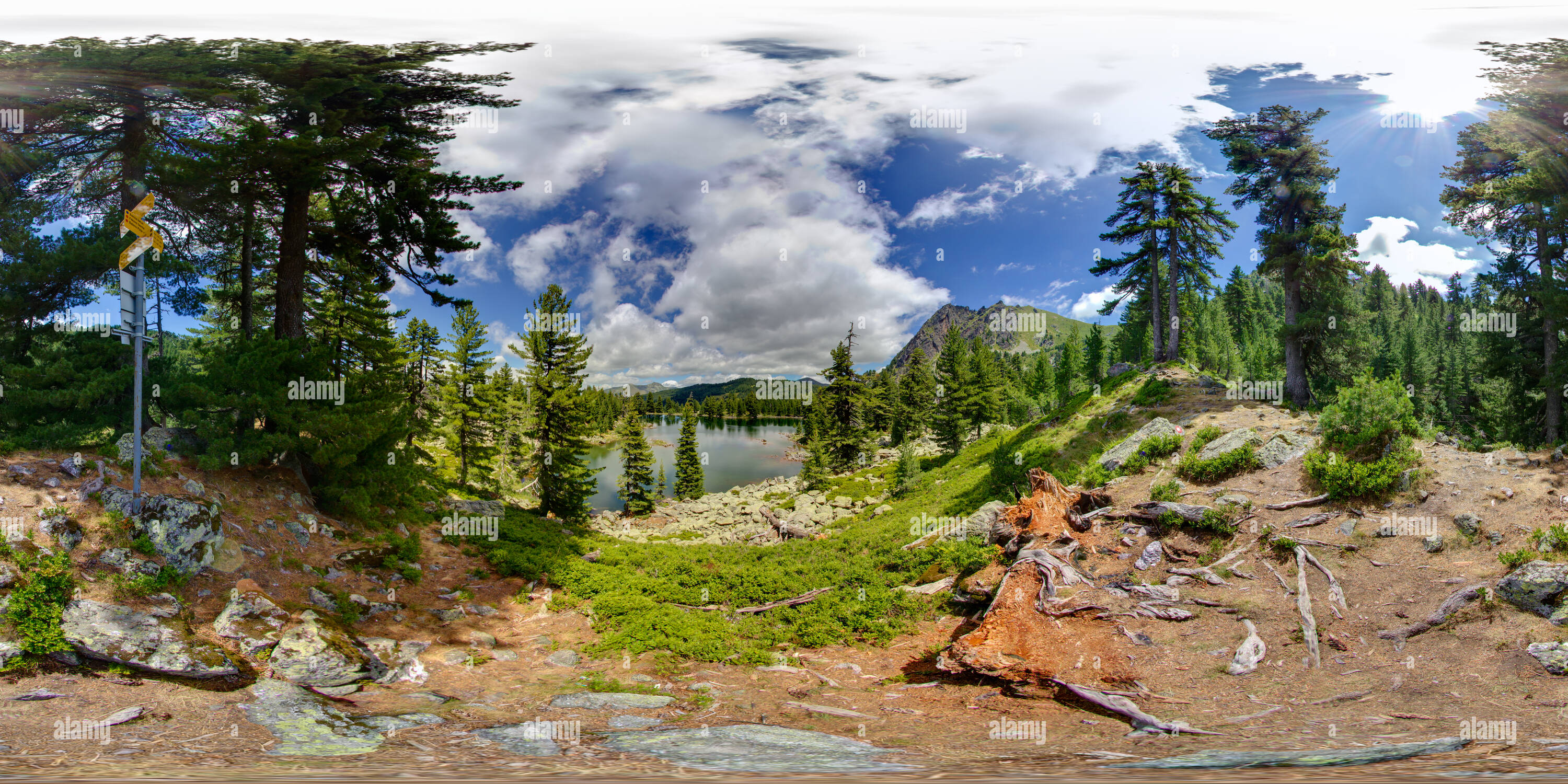 360° view of NP Prokletije, mountain lake Hridsko jezero 1 - Alamy