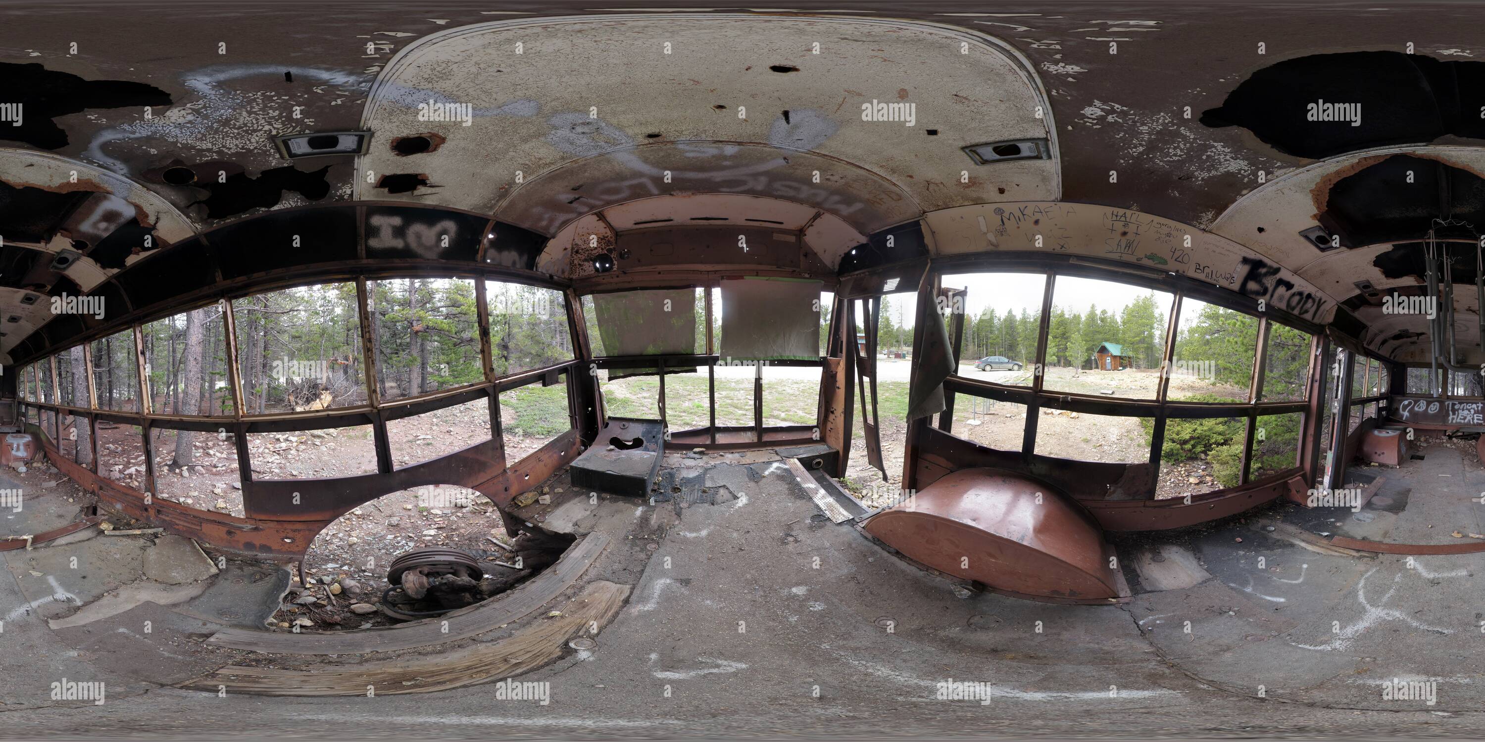 360° view of Hippie Bus (interior - Alamy