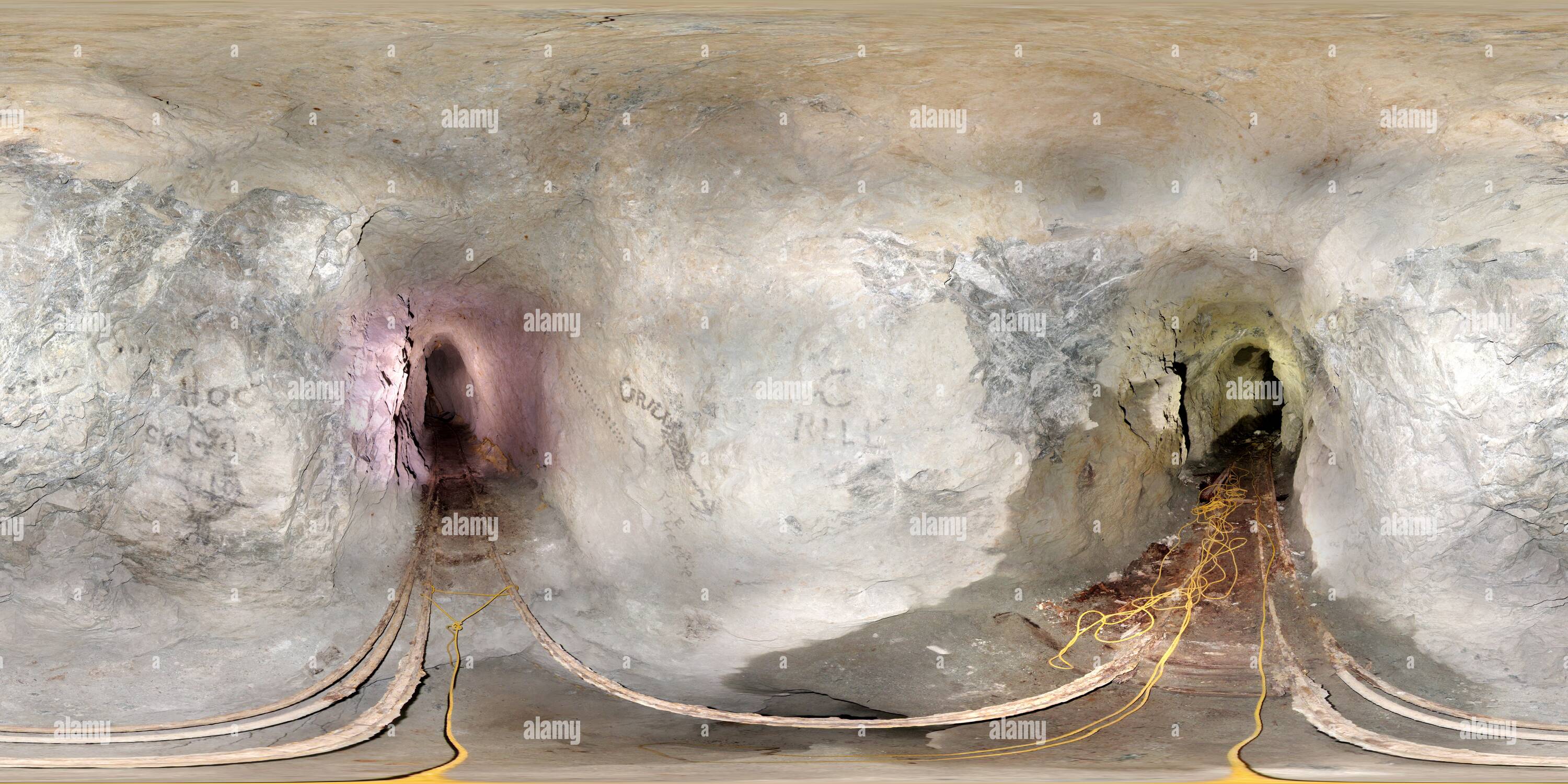 360° view of Houghton Mine - 900 level C-Rill miner's graffiti - Alamy