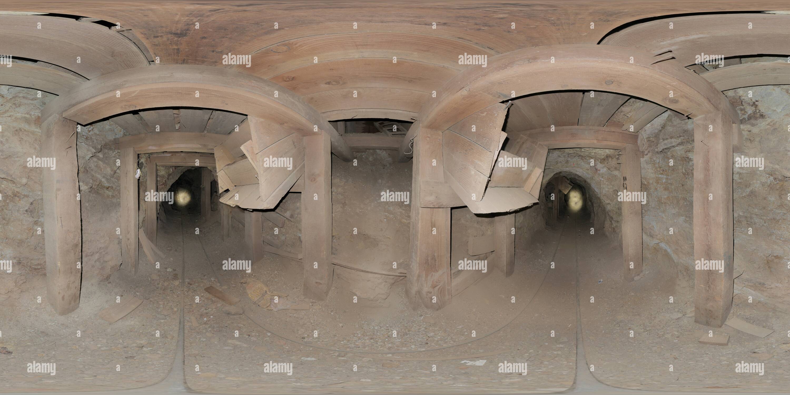 360° view of Larkspur Mine - lower adit twin ore chutes [1] - Alamy
