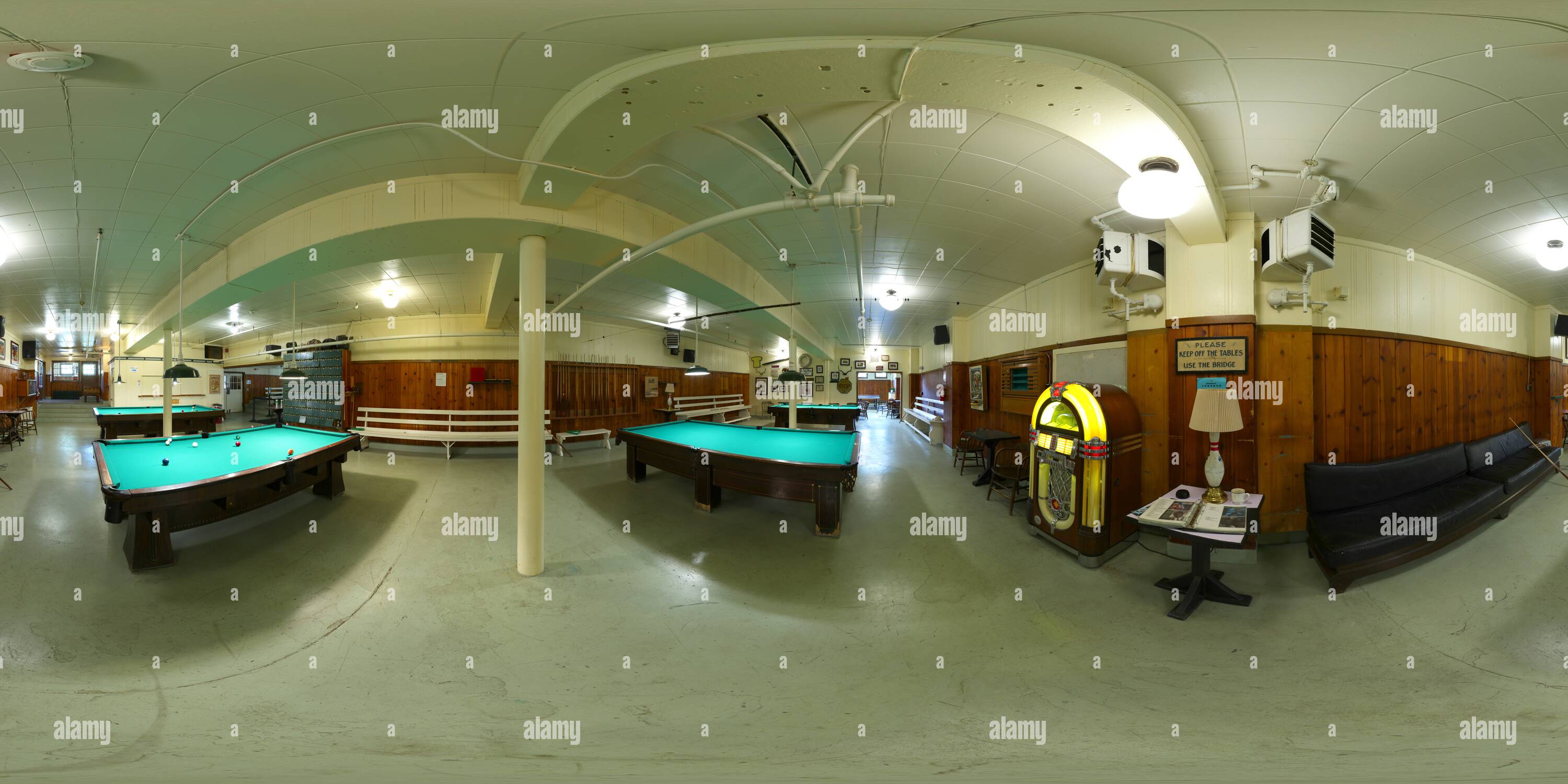 360° view of Holden Village: pool tables [1] - Alamy