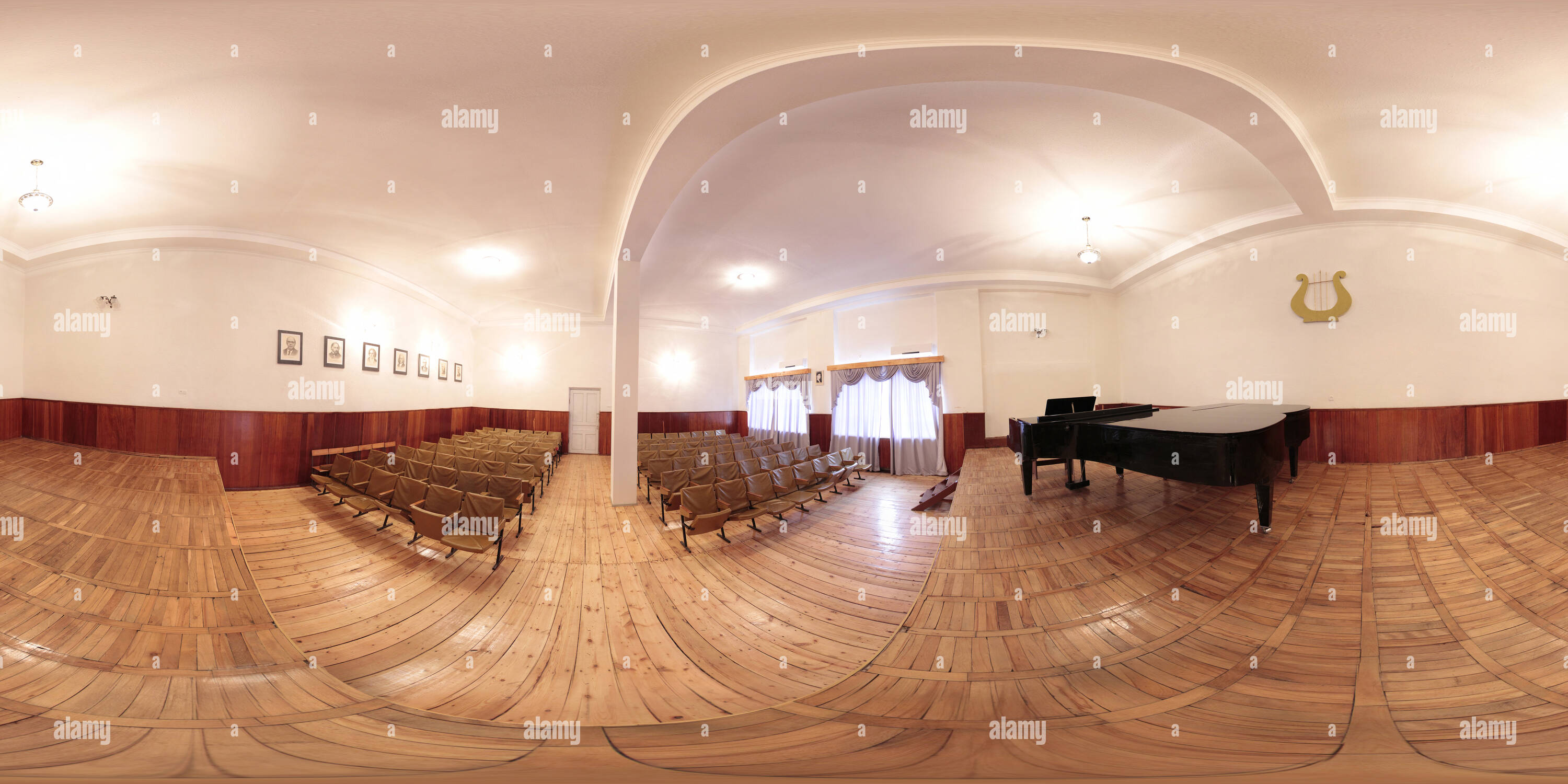 360° view of Tkibuli, Makvala Kasrashvili Art School, Concert Hall - Alamy