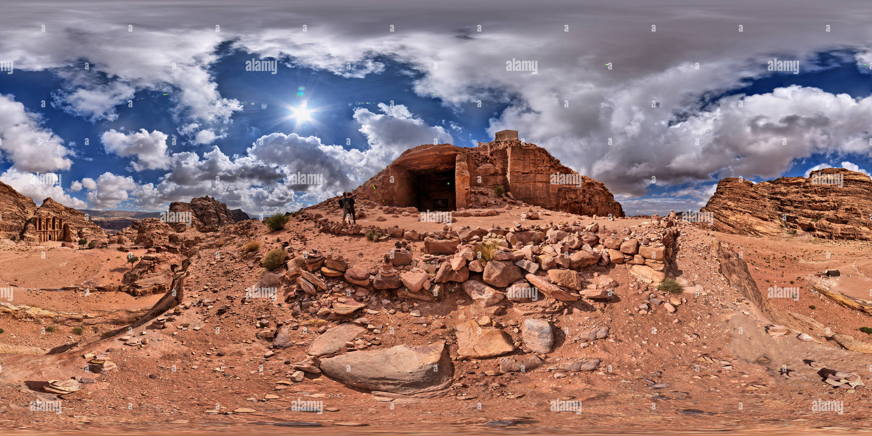 360° view of Overlooking The Monastery Petra Wadi Musa Jordan - Alamy