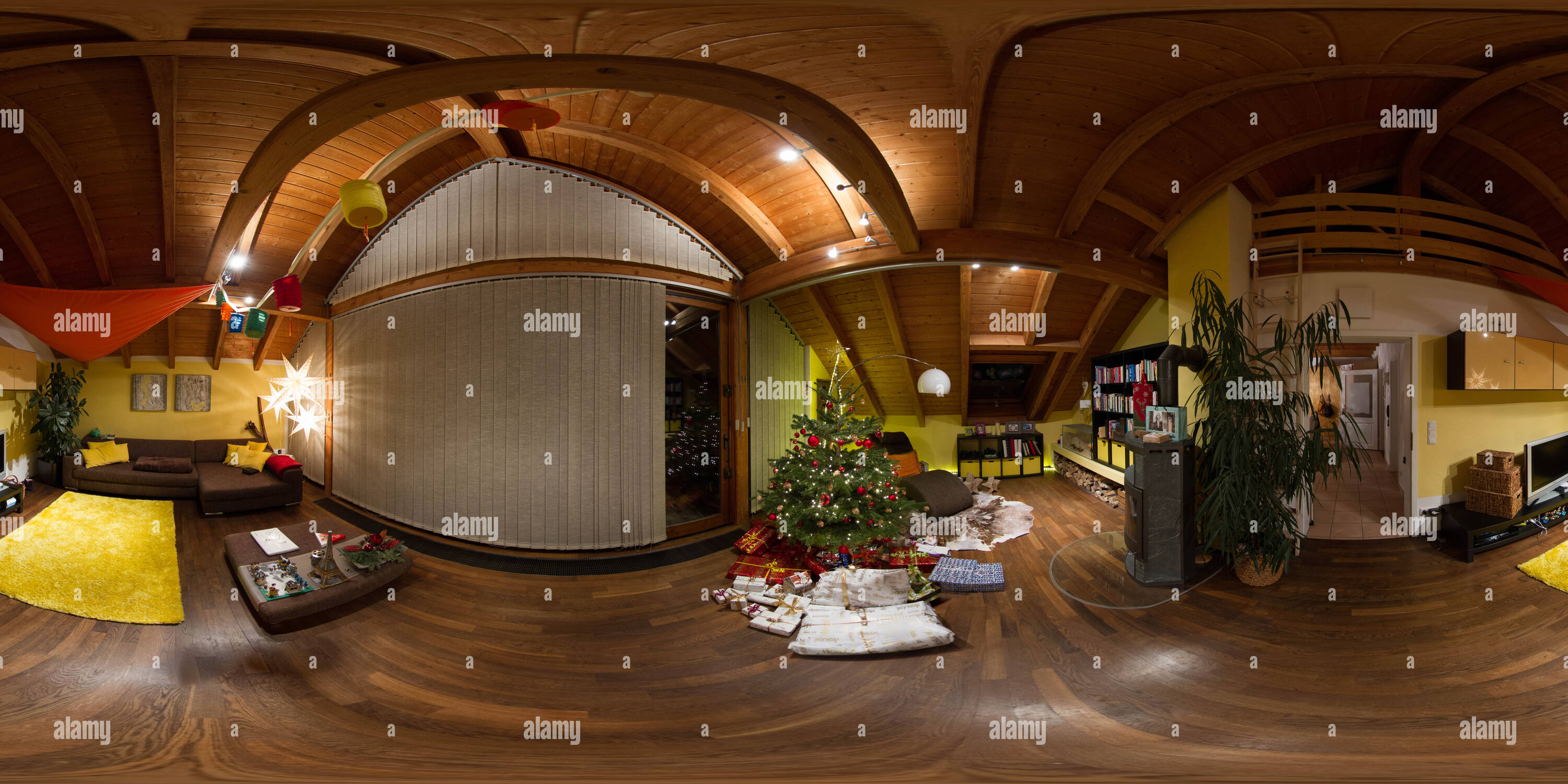 360° view of Xmas Living Room - Alamy