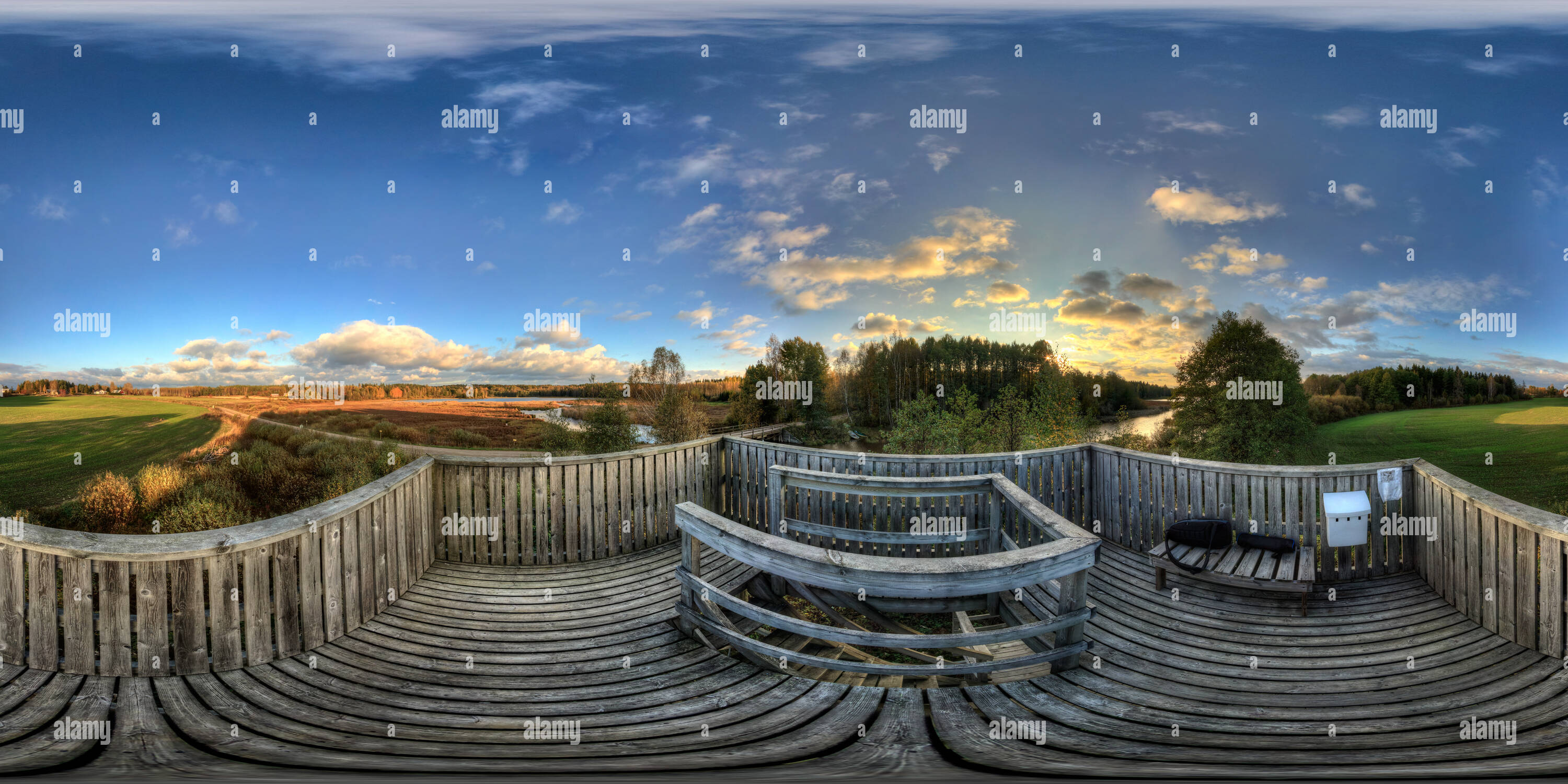 360° view of Birdwatching tower of Väkevänjärvi - Alamy