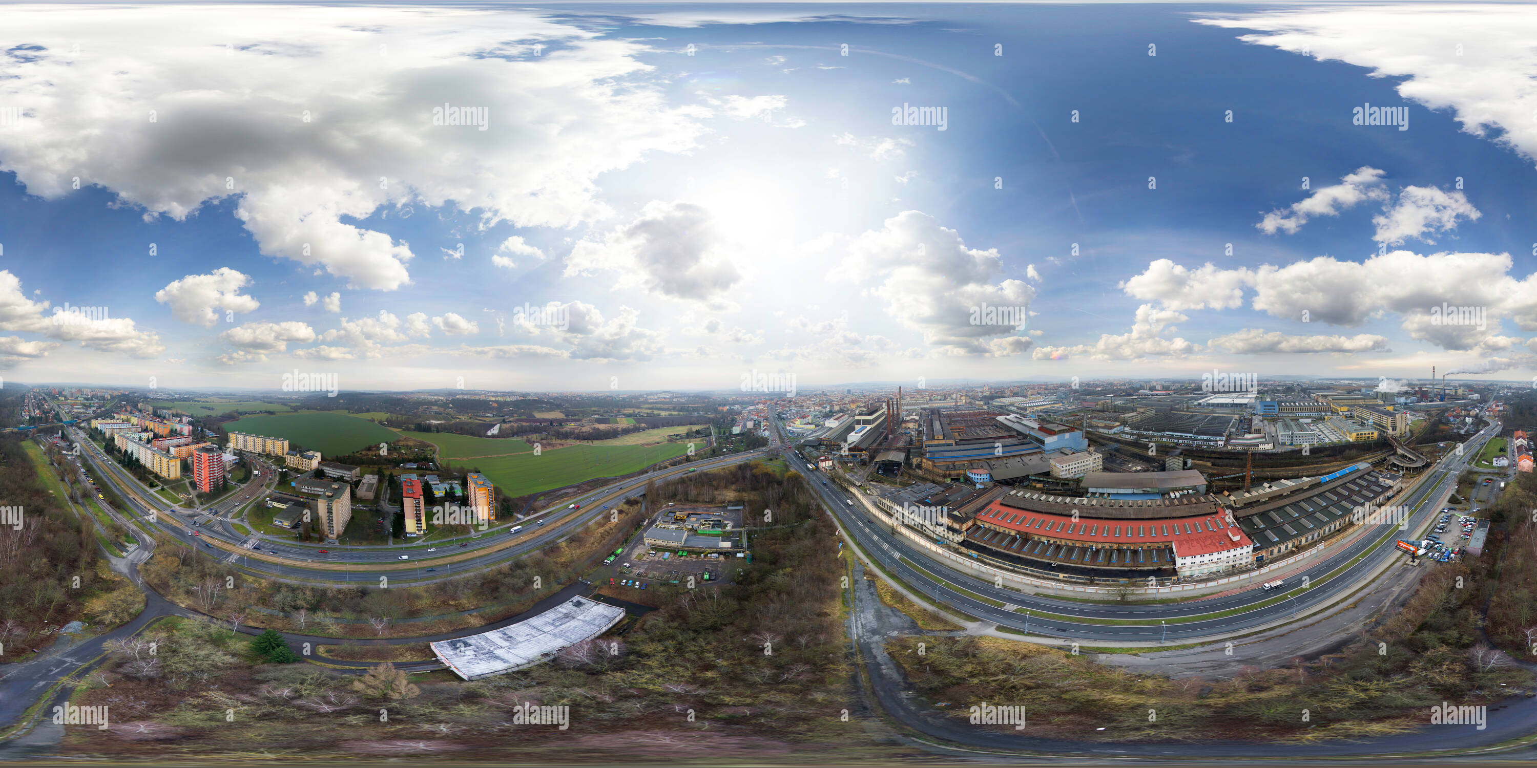 360° view of Pilsen Steel, Aerial View - Alamy