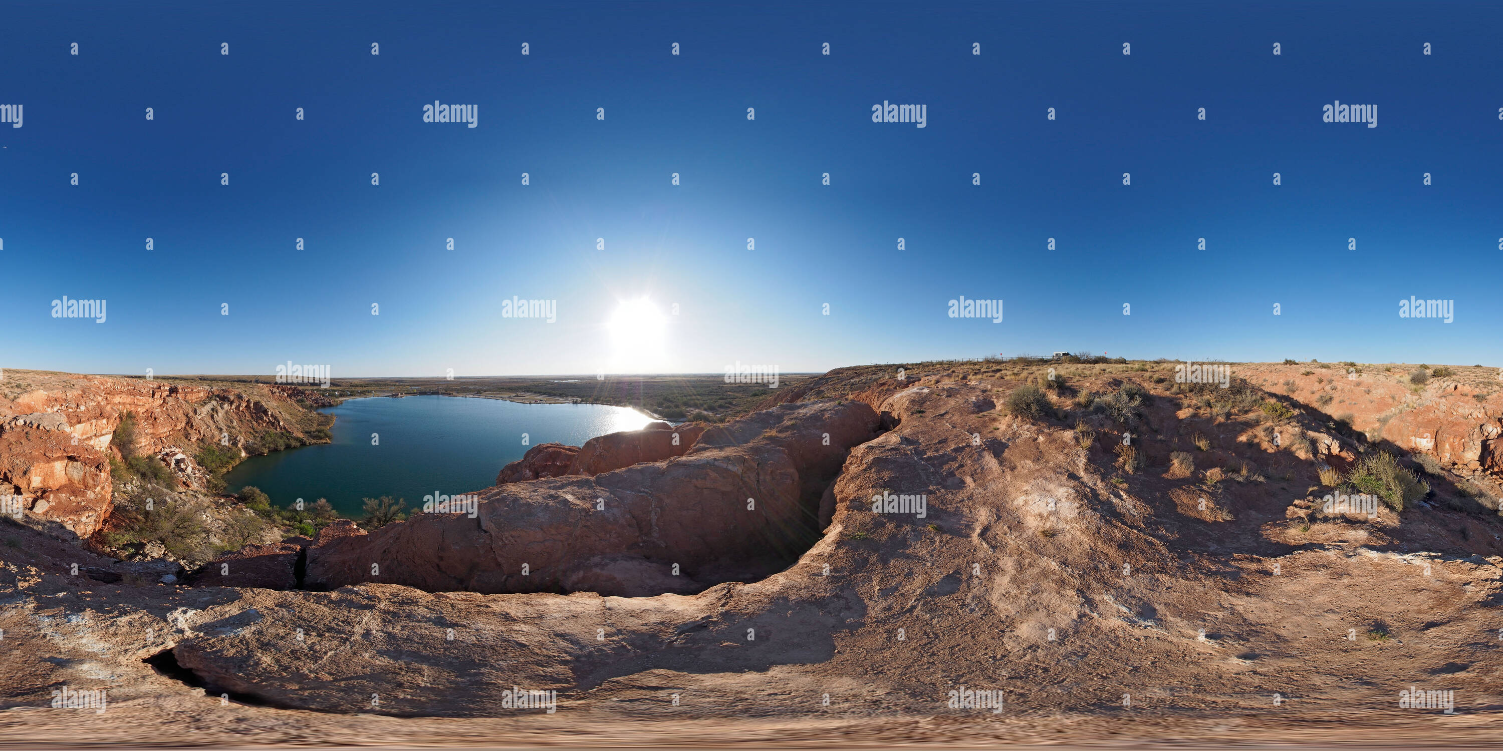 360° view of Deep cracks and dangerous cliffs above Lea Lake - Alamy